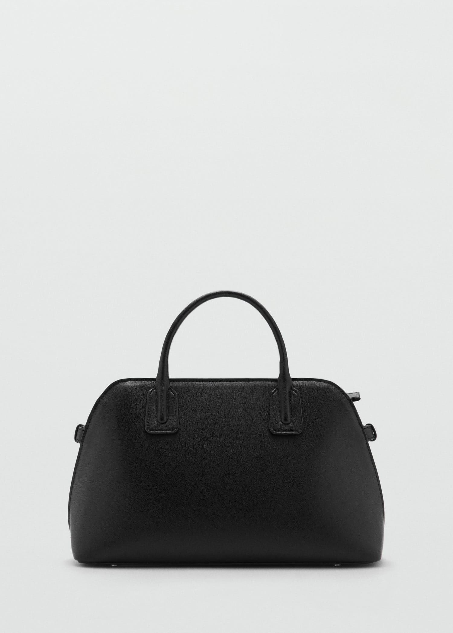 MANGO Double-Handle Bowling Bag in Black | endource