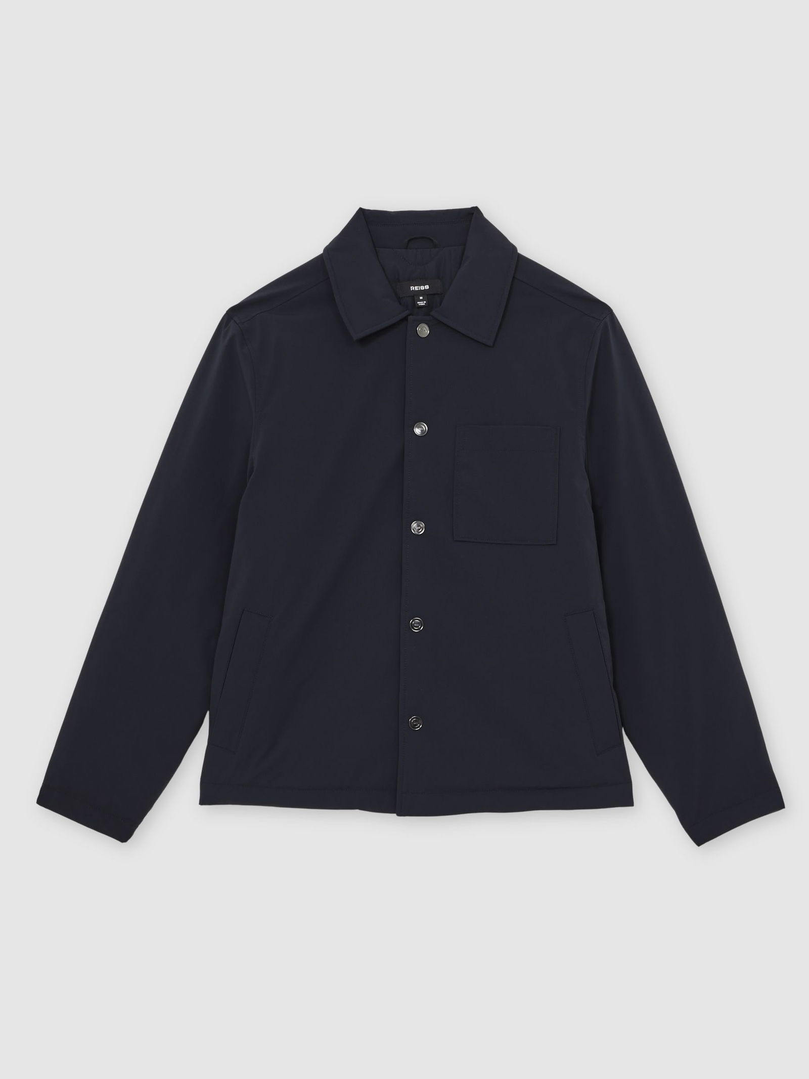 REISS Lightly-Padded Patch-Pocket Overshirt | endource