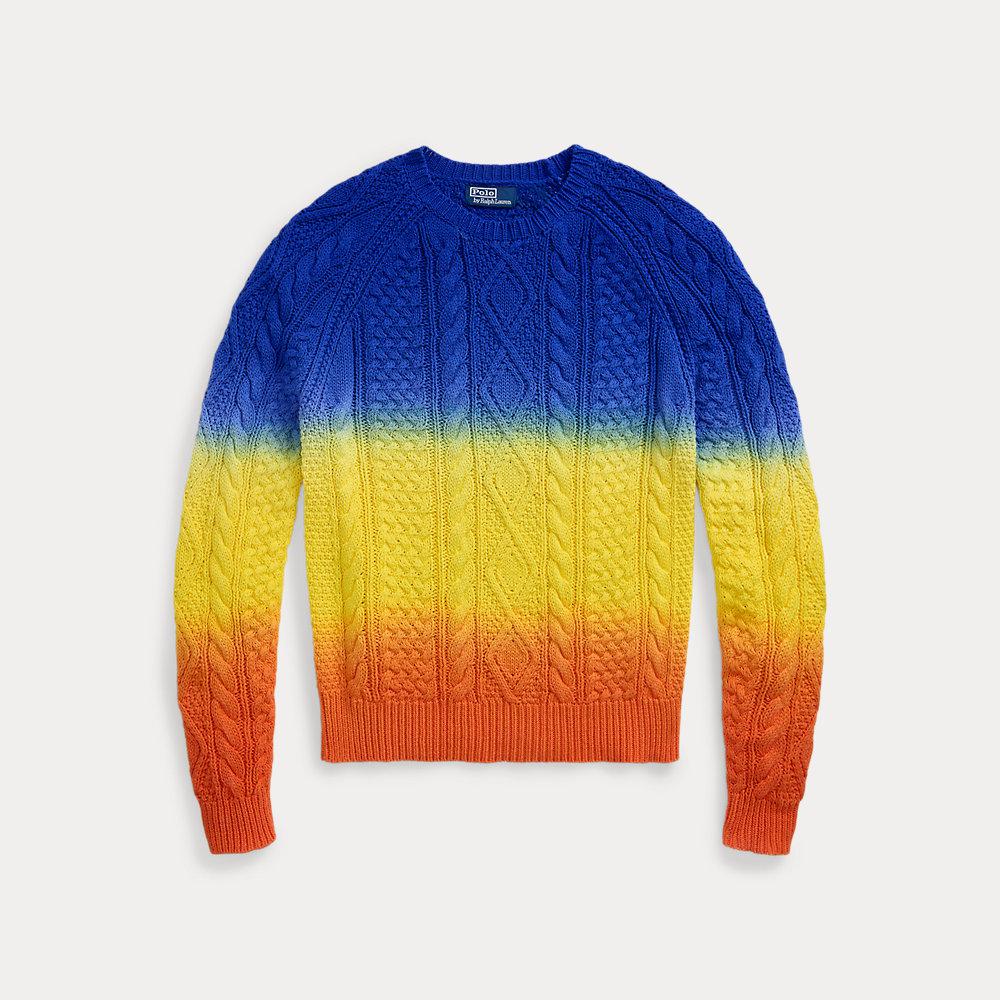 POLO RALPH LAUREN Dip-Dyed Aran-Knit Cotton Jumper in Multi | endource