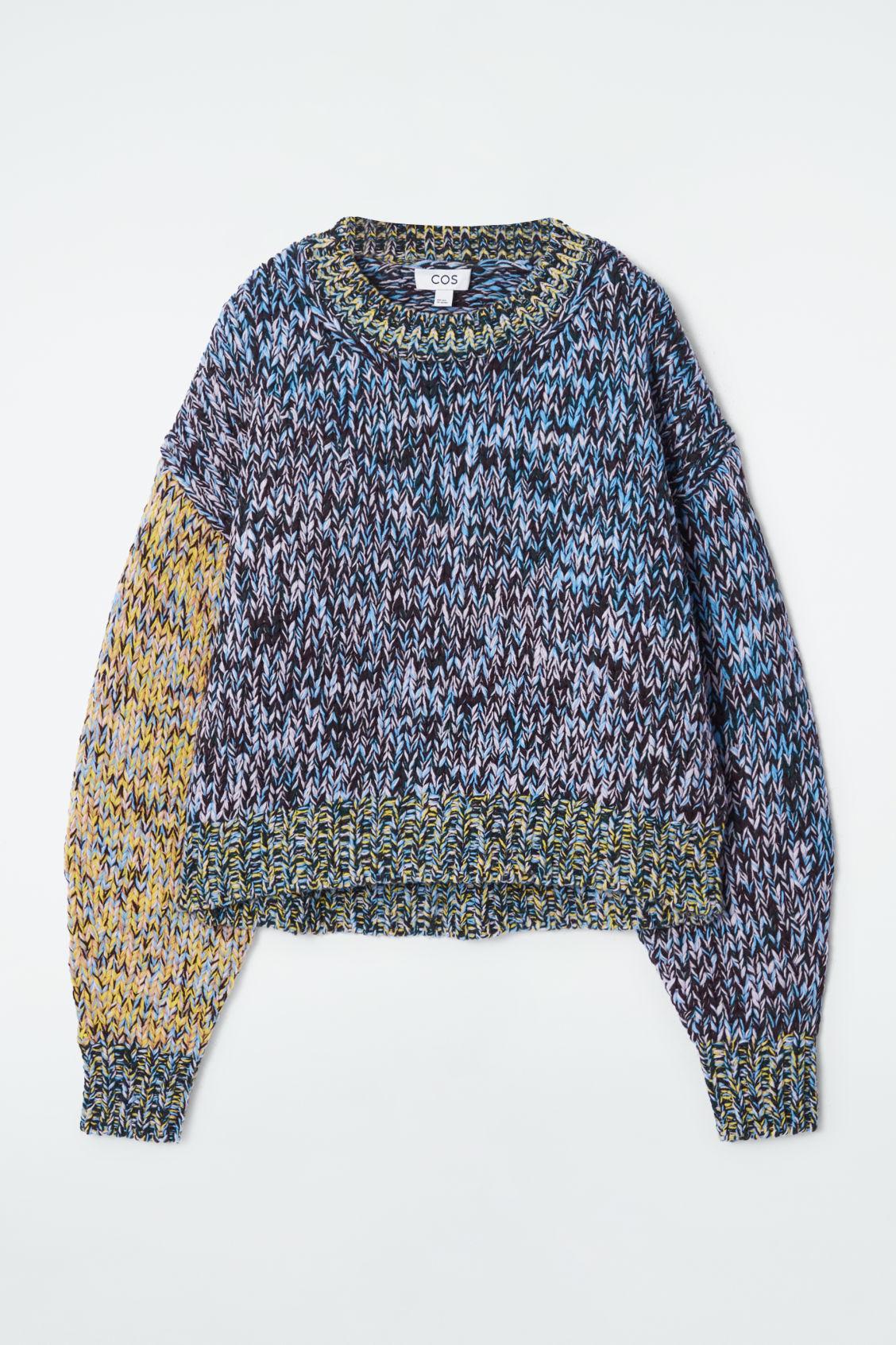 COS Chunky Hand-Knit Wool Jumper in MULTICOLOURED | endource