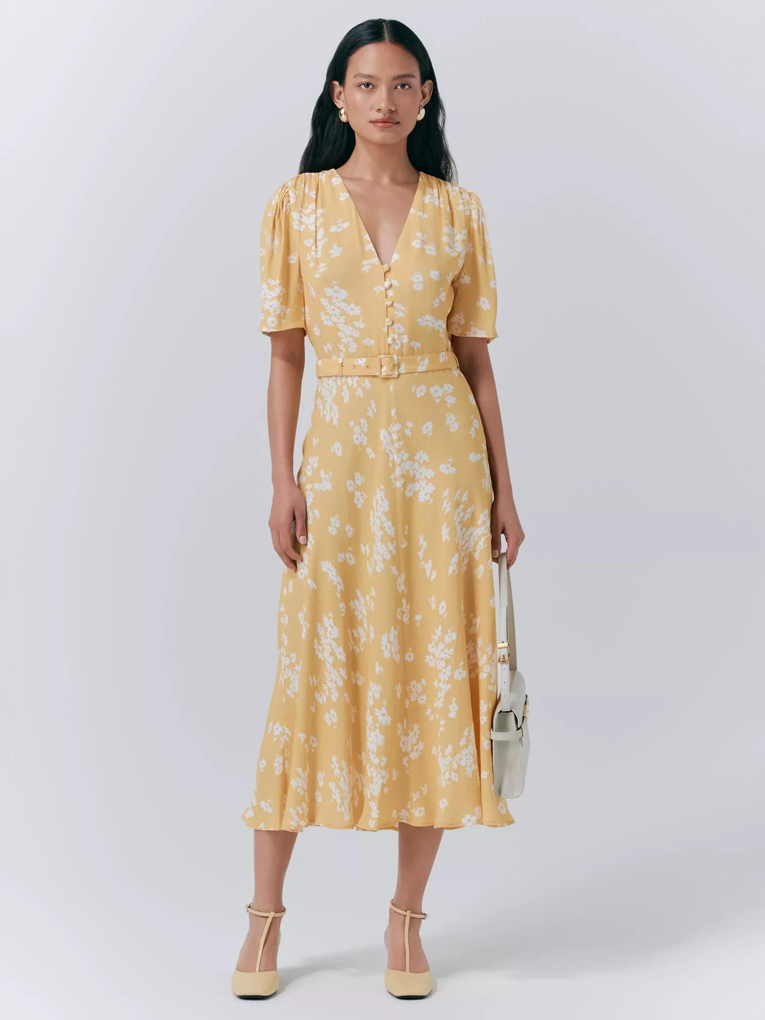 GHOST Jemima Dress in Yellow/Multi | endource