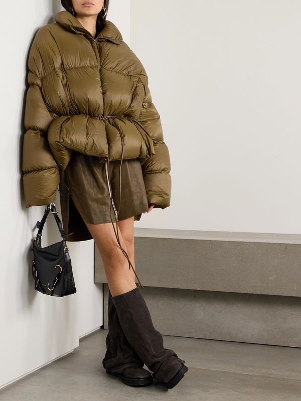 RICK OWENS Sail Duvet Belted Quilted Shell Down Jacket | endource