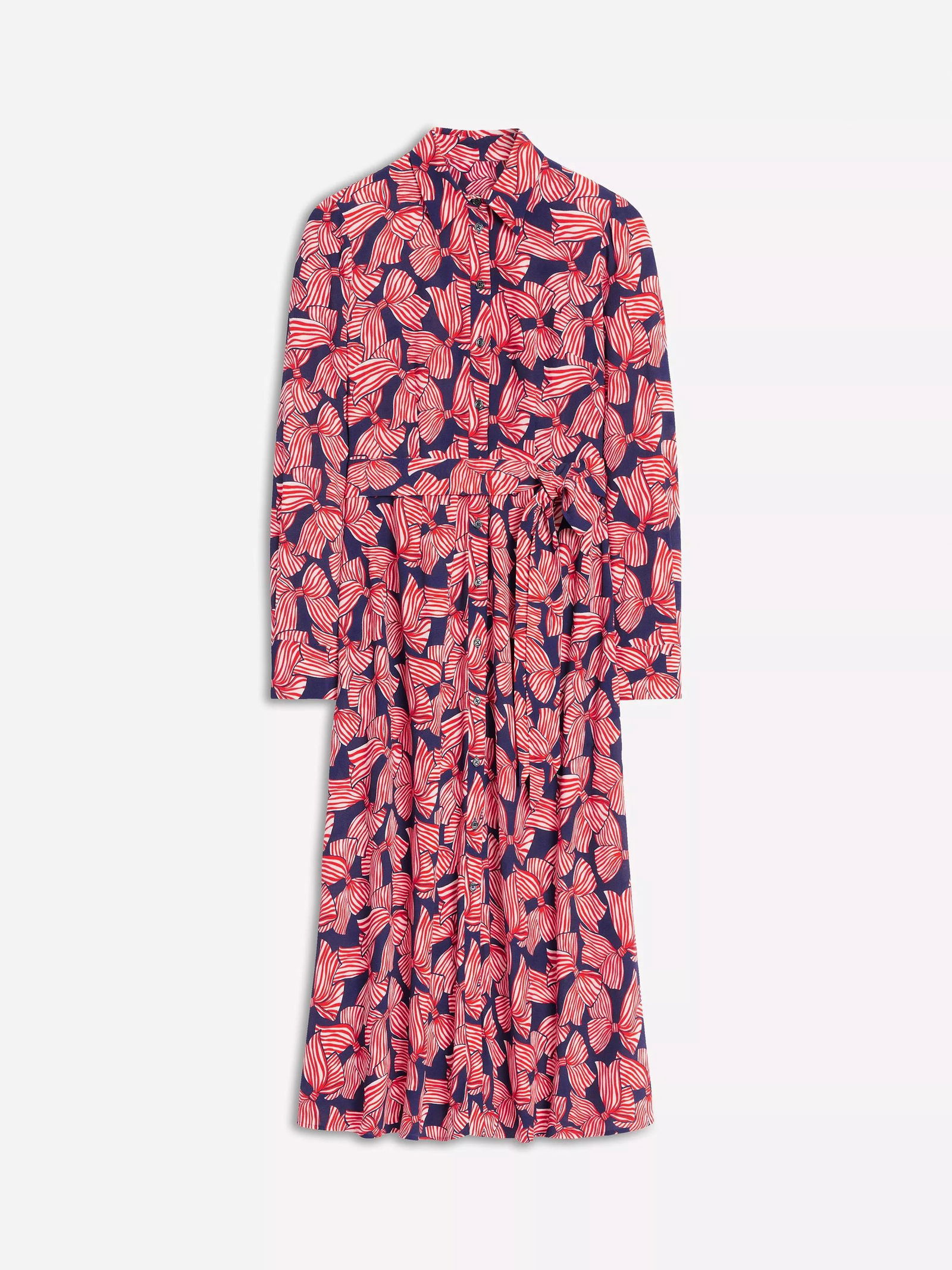 BODEN Kate Abstract Midi Shirt Dress in Navy/Multi | endource