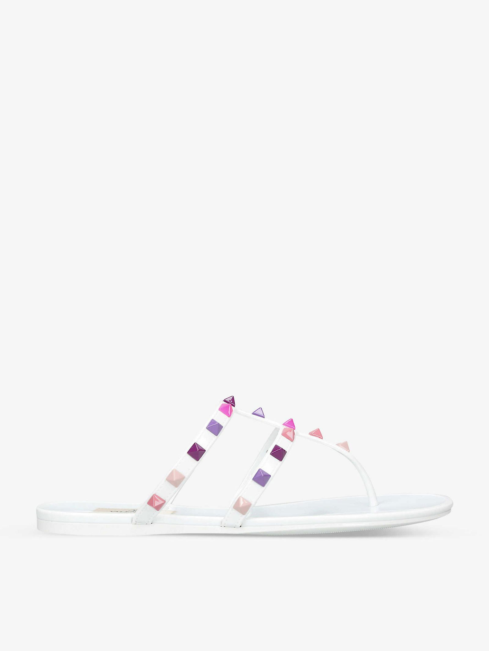 VALENTINO GARAVANI Rockstud Rubber Gladiator Sandals in WHITE | endource