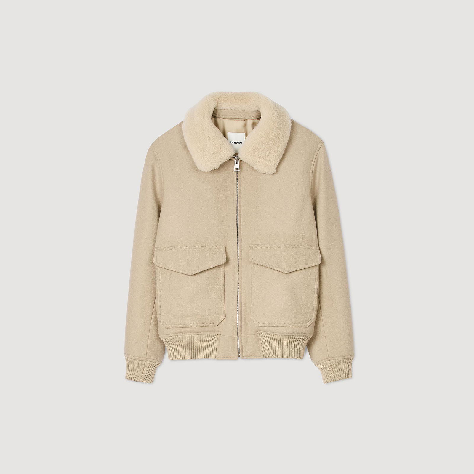 SANDRO Zip-Up Jacket in Black | endource