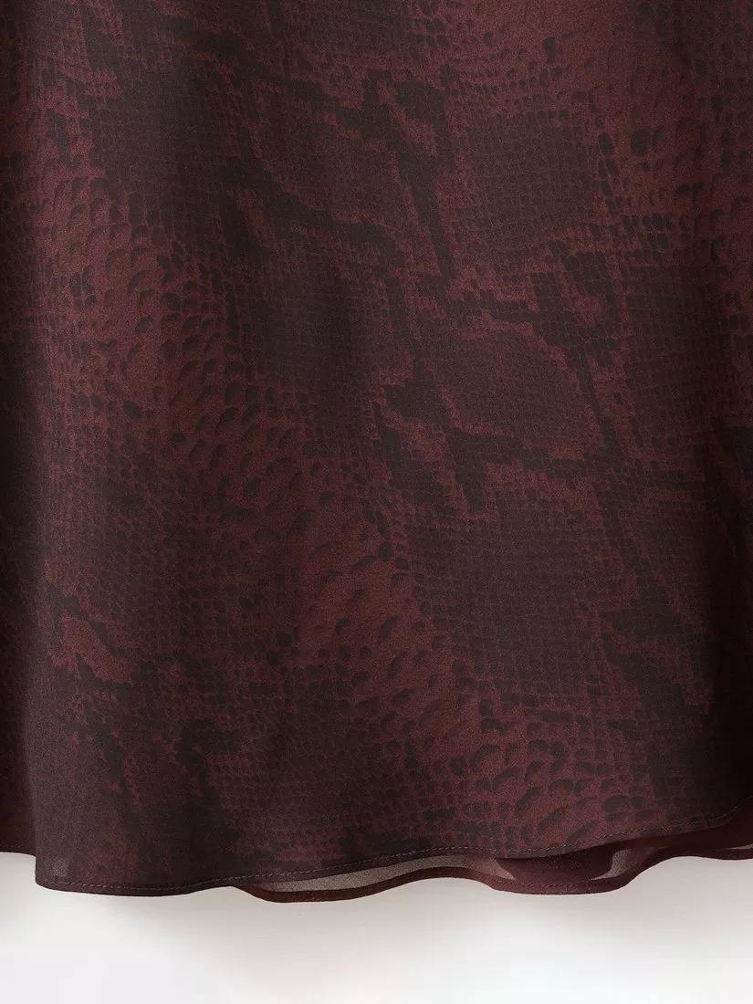 MANGO Alegra Snake Print Midi Dress, Dark Red | endource