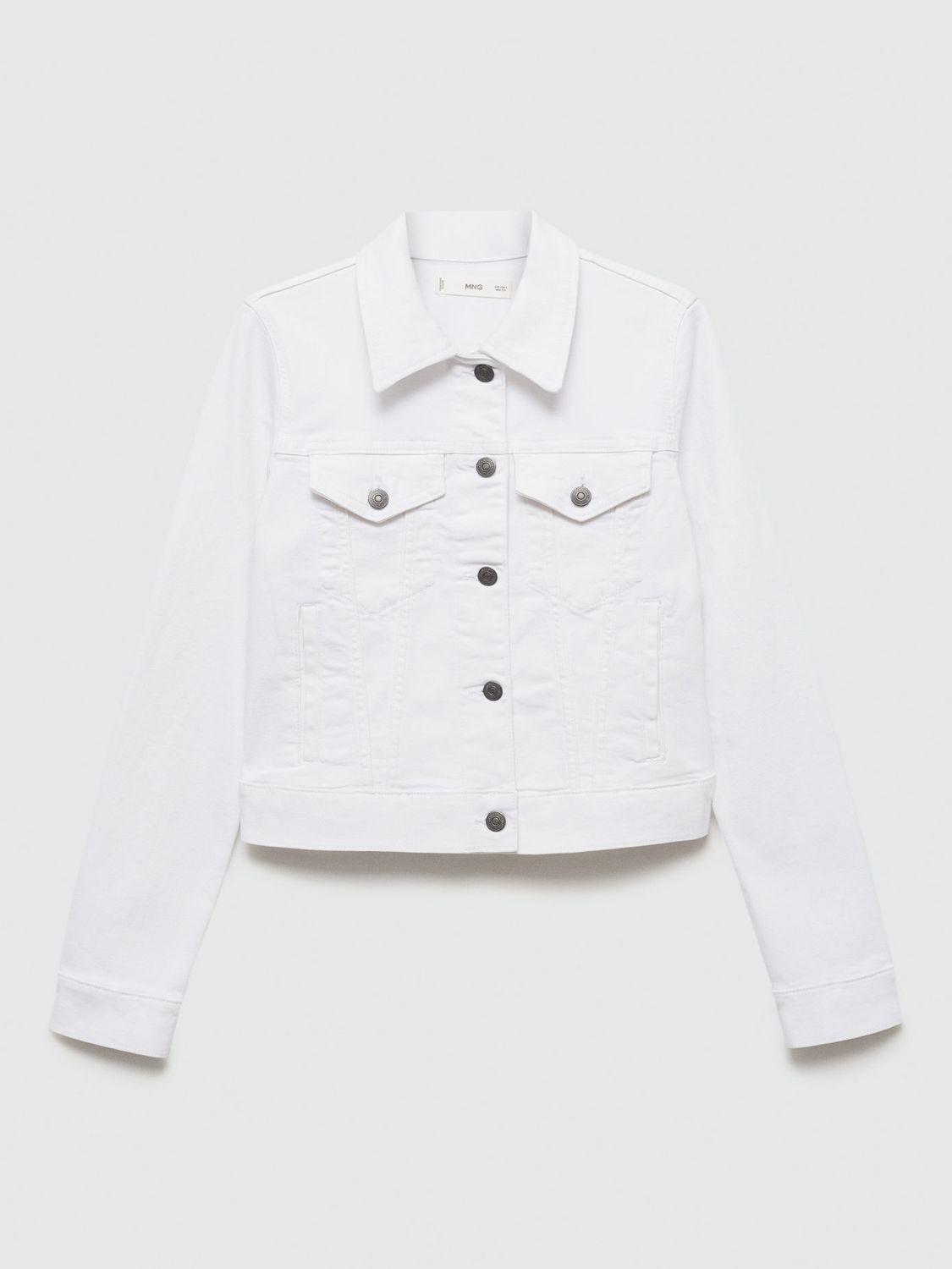 MANGO Vicky Denim Jacket in White | endource