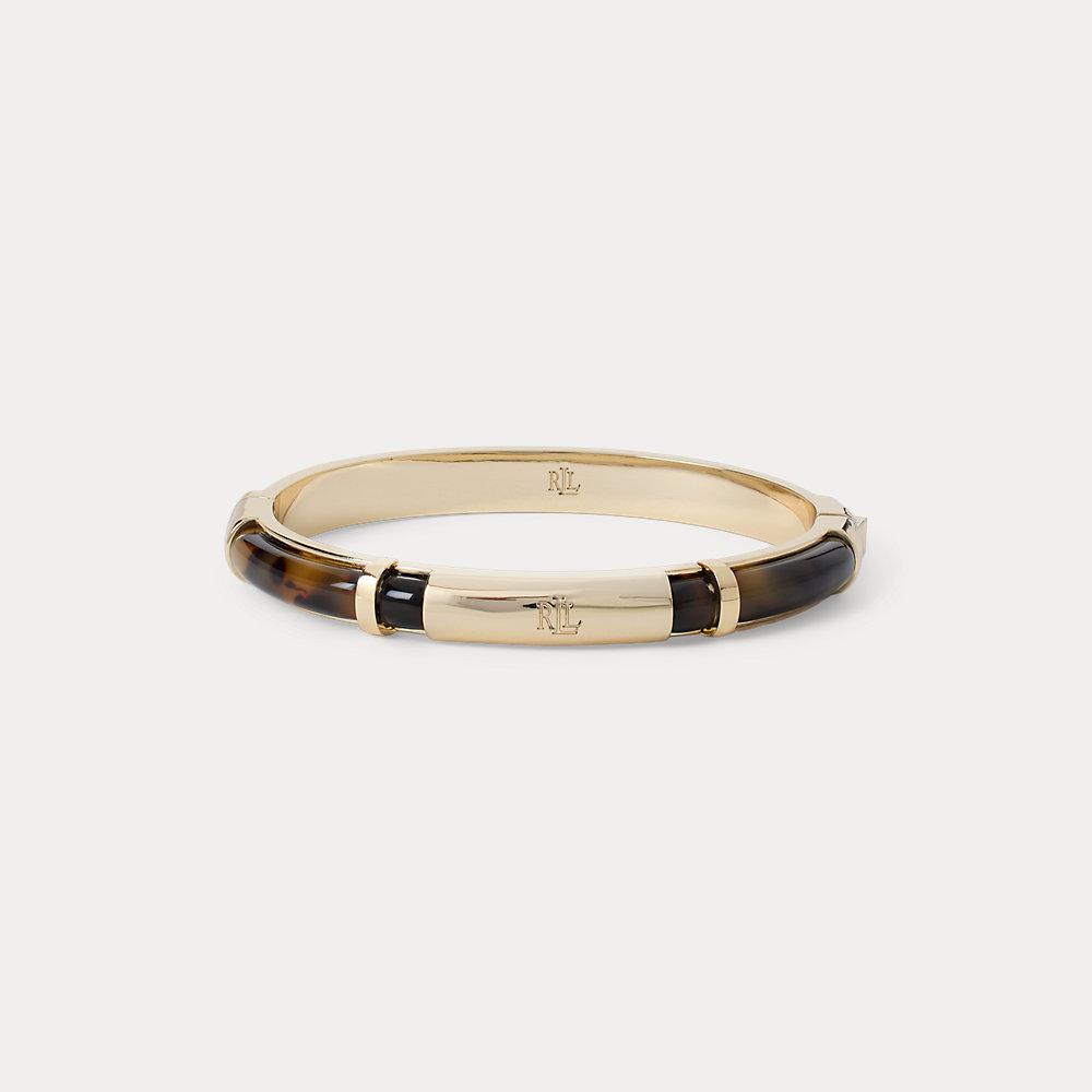LAUREN RALPH LAUREN Gold-Plated Tortoiseshell Logo Bangle in Gold ...