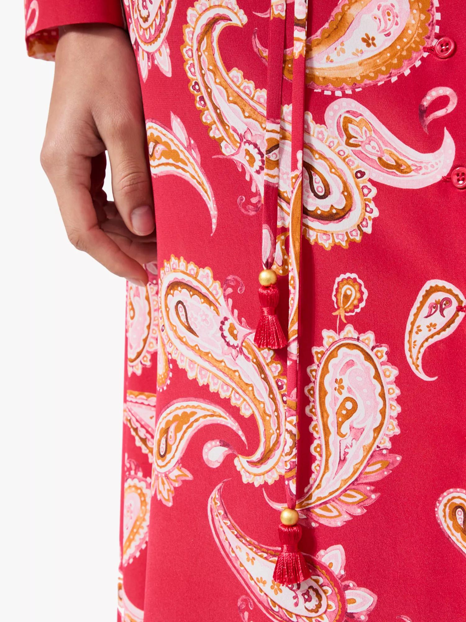 HAYLEY MENZIES Bianca Paisley Silk Rich Shirt Maxi Dress, Red/Multi ...