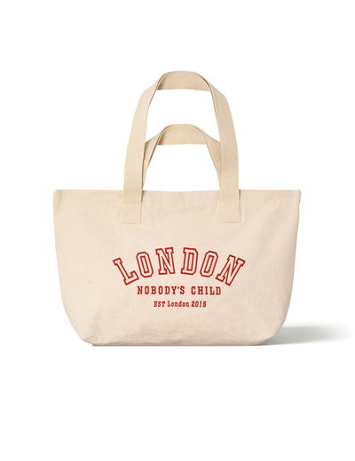 NOBODY'S CHILD London Logo Canvas Tote Bag | endource