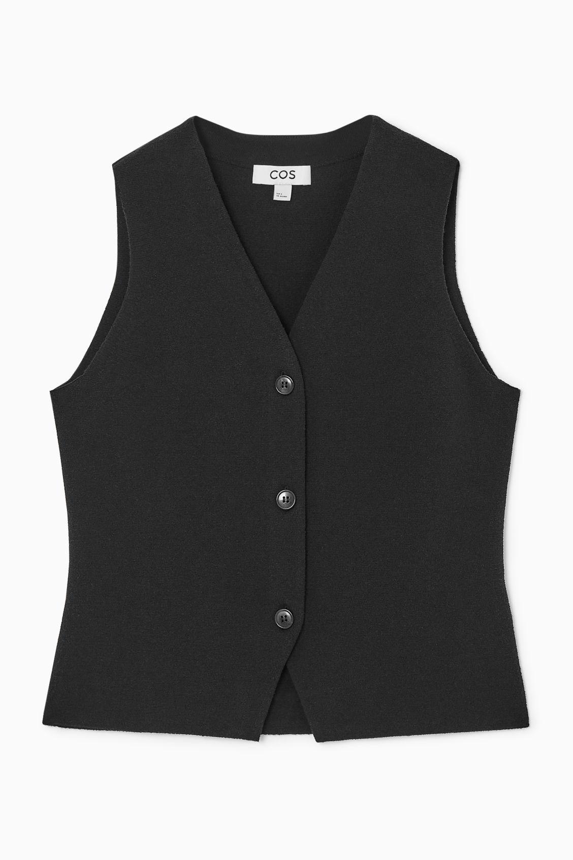 COS Knitted Waistcoat in BLACK | endource