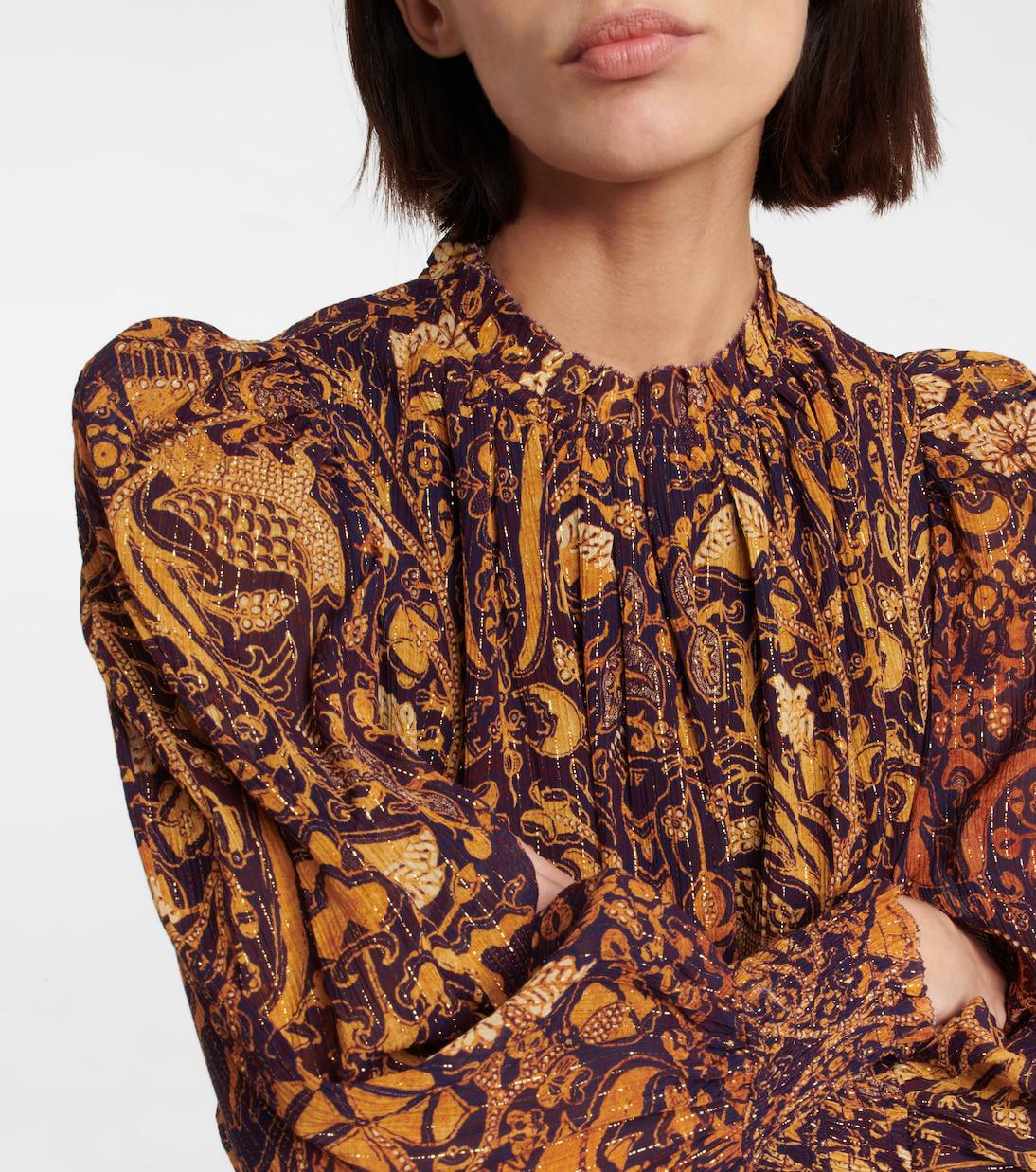ULLA JOHNSON Maja Printed Chiffon Minidress | endource