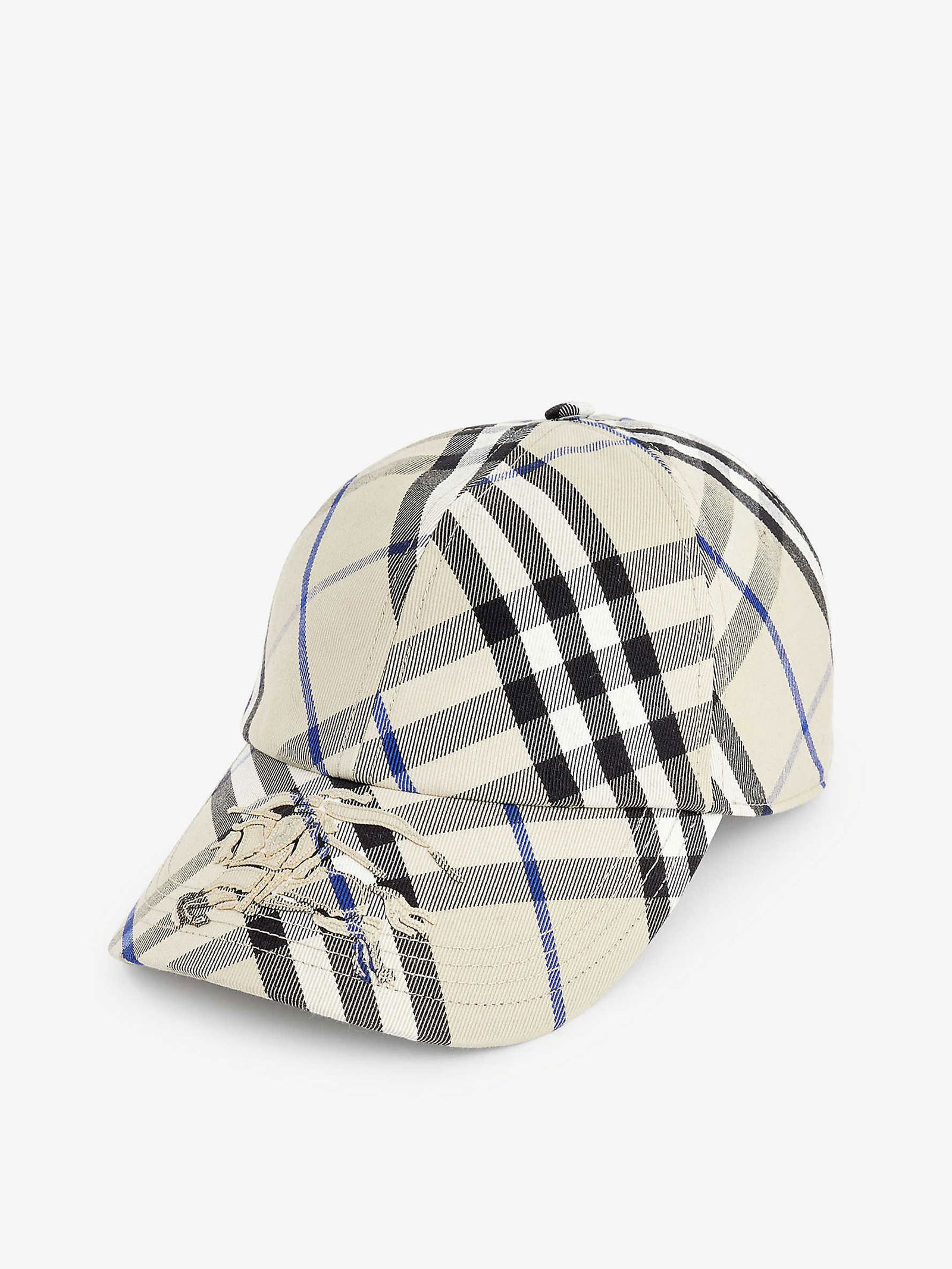 BURBERRY Checked Brand-Embroidered Cotton-Blend Cap in LICHEN | endource