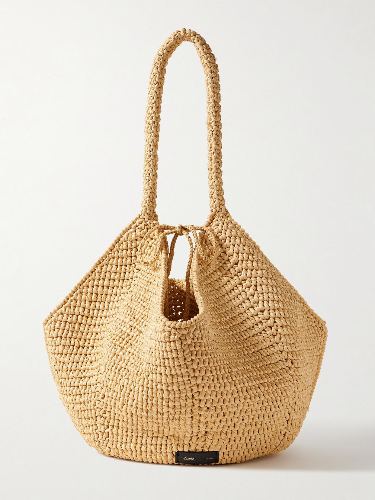 KHAITE Lotus Medium Raffia Tote in Neutrals | Endource