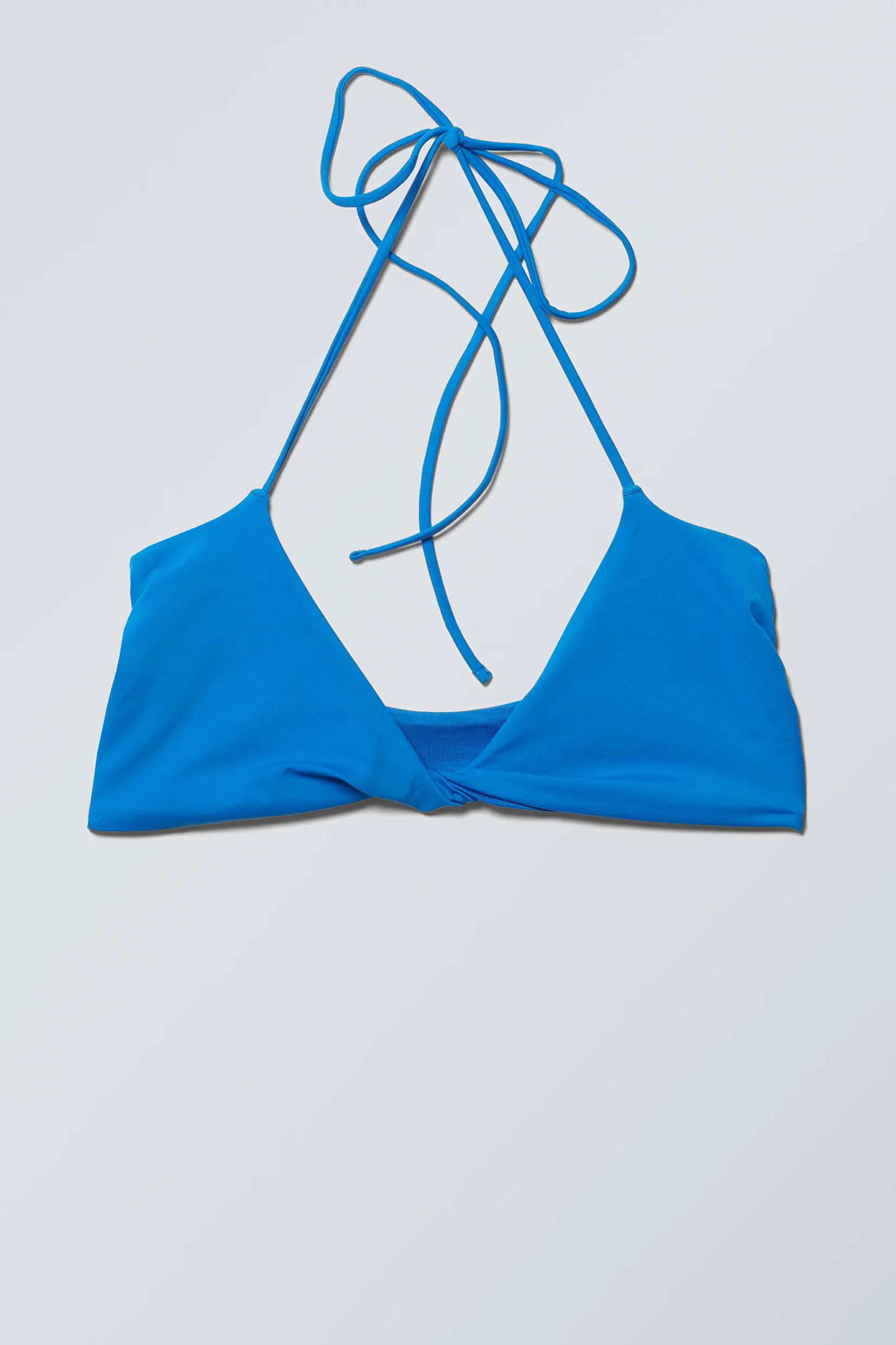 WEEKDAY Turn Halter Bikini Top in Bright Blue | Endource