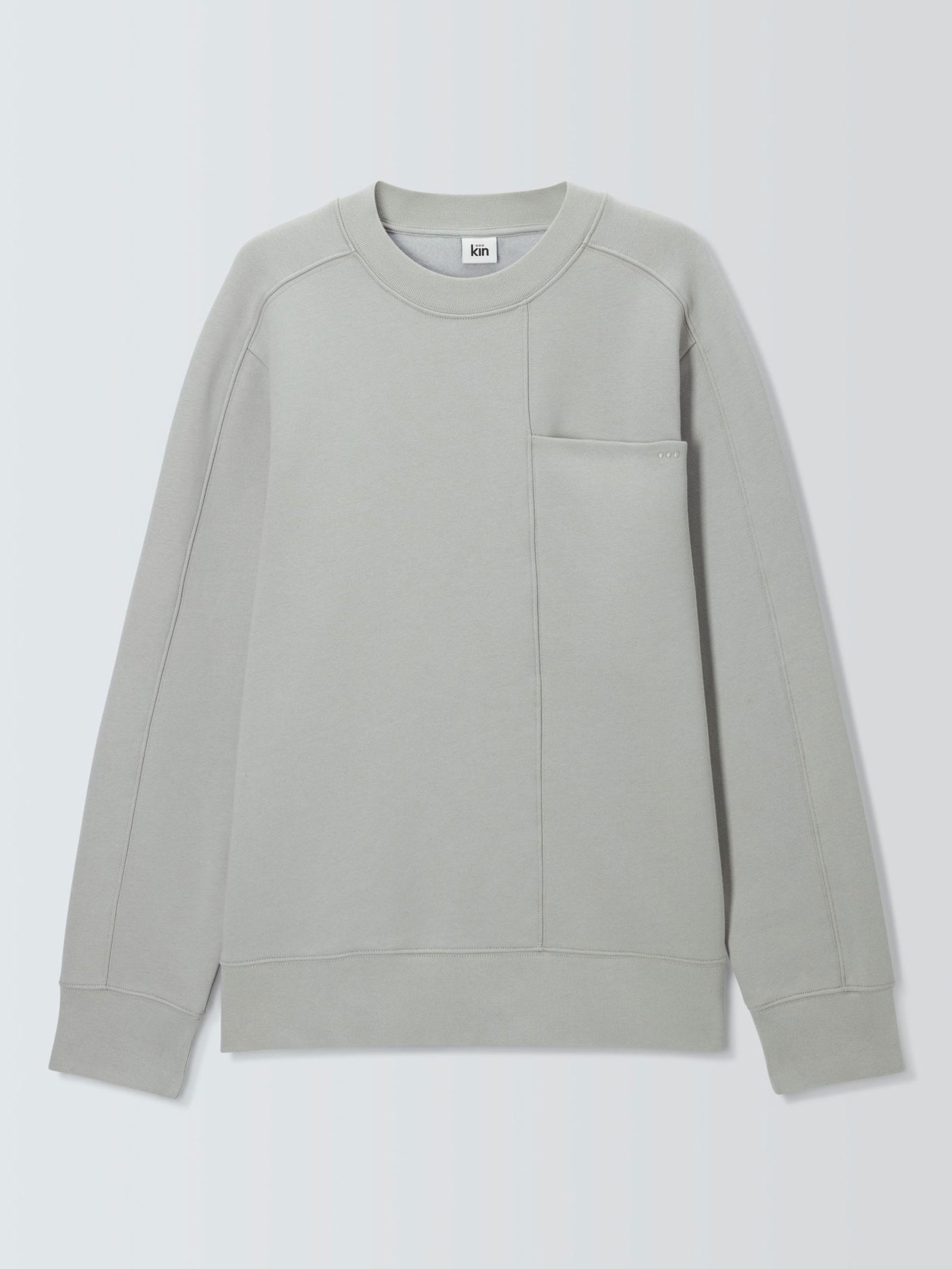 KIN Panel Crew Neck Cotton Blend Sweatshirt in Shiitake | endource
