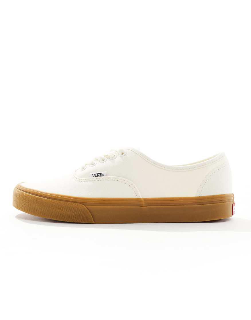 VANS Authentic Gum Sole Trainers in Marshmallow/Gum | endource