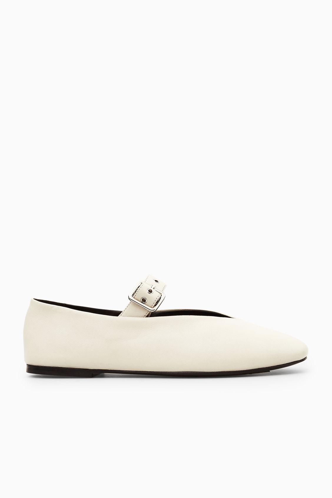 COS Buckled Ballet Flats in IVORY | endource