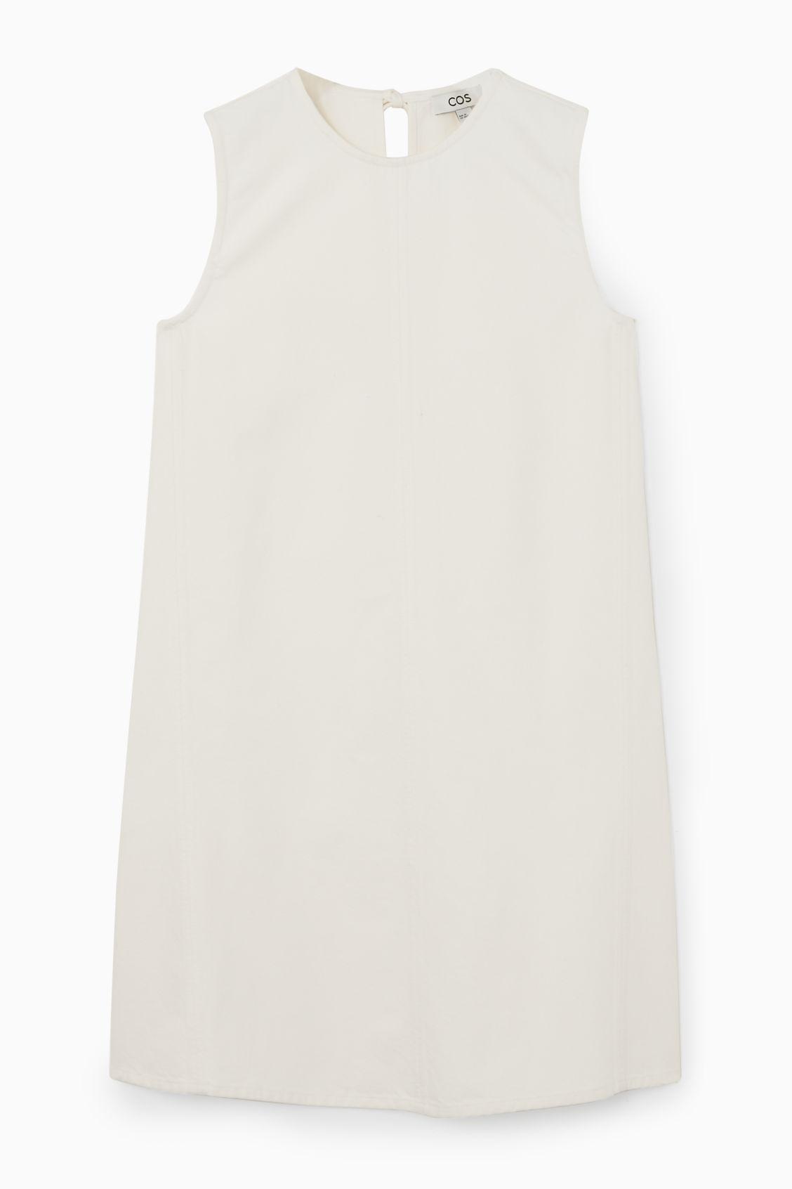 COS Paneled Denim Shift Dress in WHITE | Endource