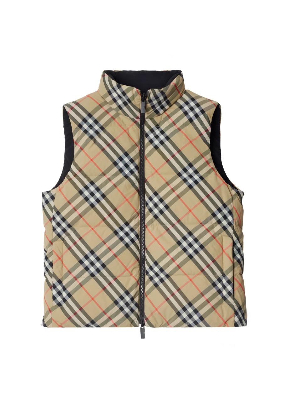 BURBERRY Reversible Check Nylon Puffer Gilet | Endource