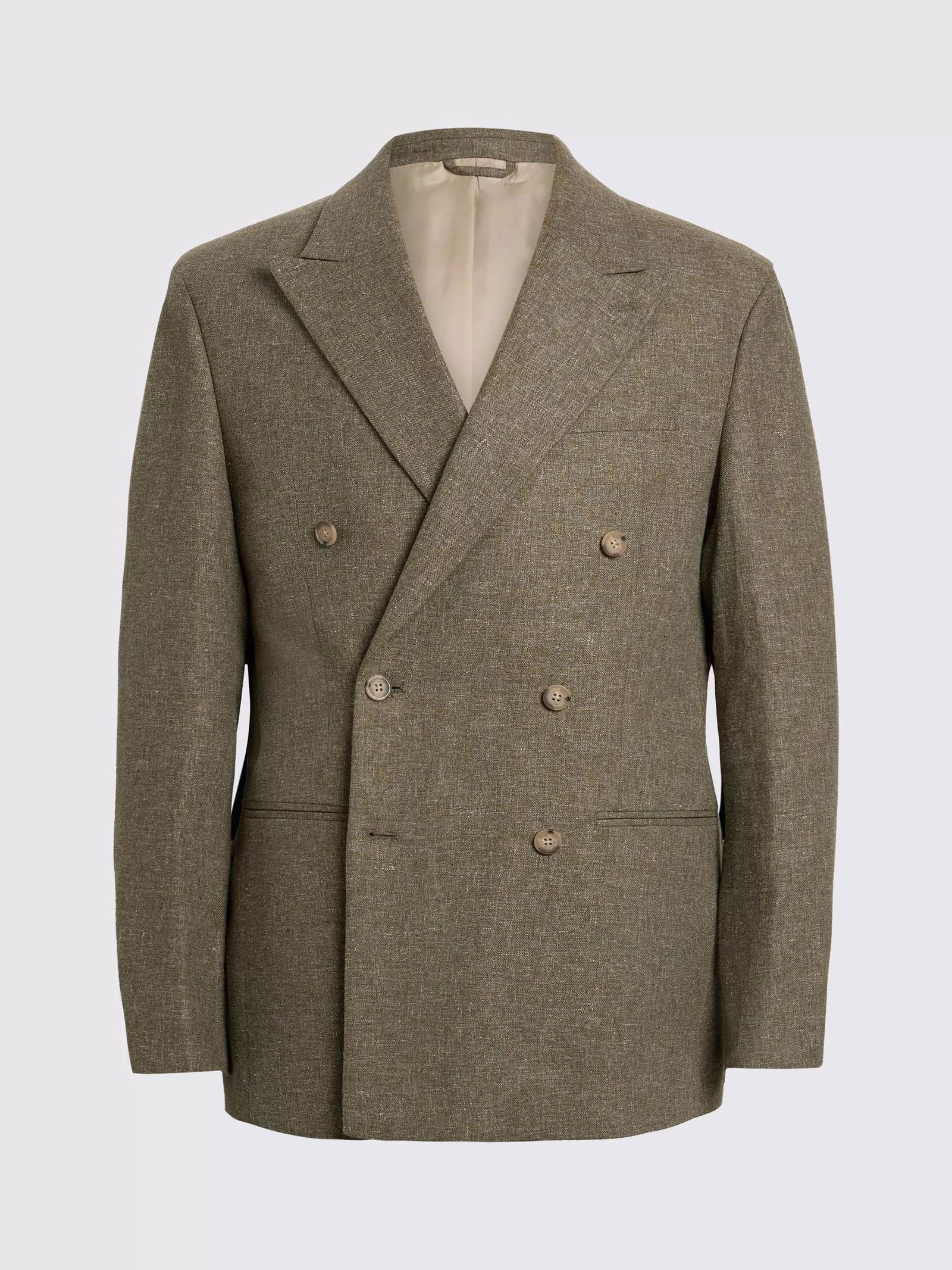 MOSS Relaxed Fit Double Breasted Linen Blend Suit Jacket | endource