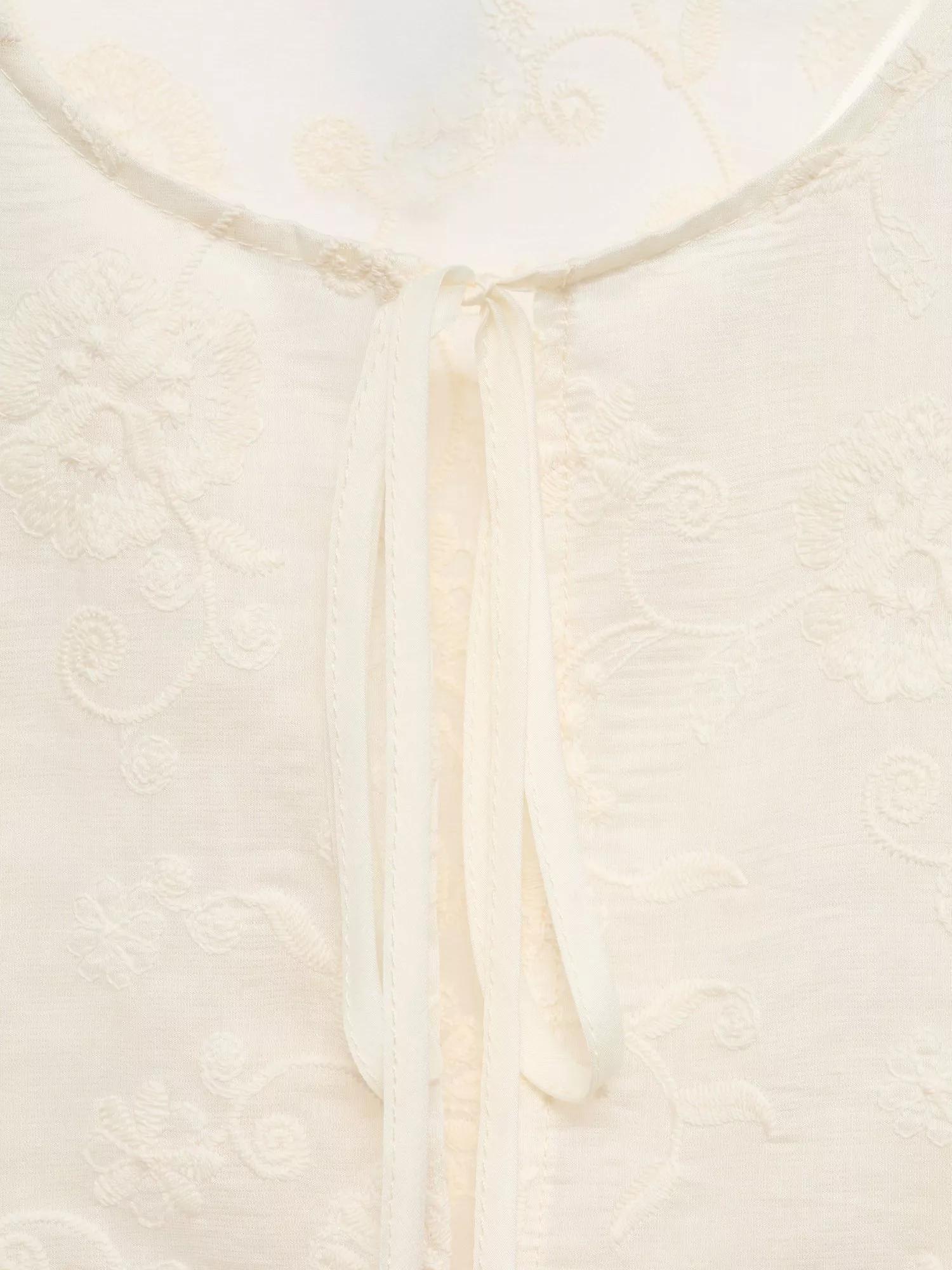 MANGO Vivienne Embroidered Blouse, Natural White | endource