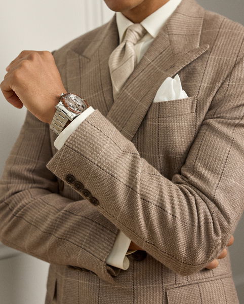 RALPH LAUREN PURPLE LABEL Kent Hand-Tailored Plaid Suit Jacket | endource