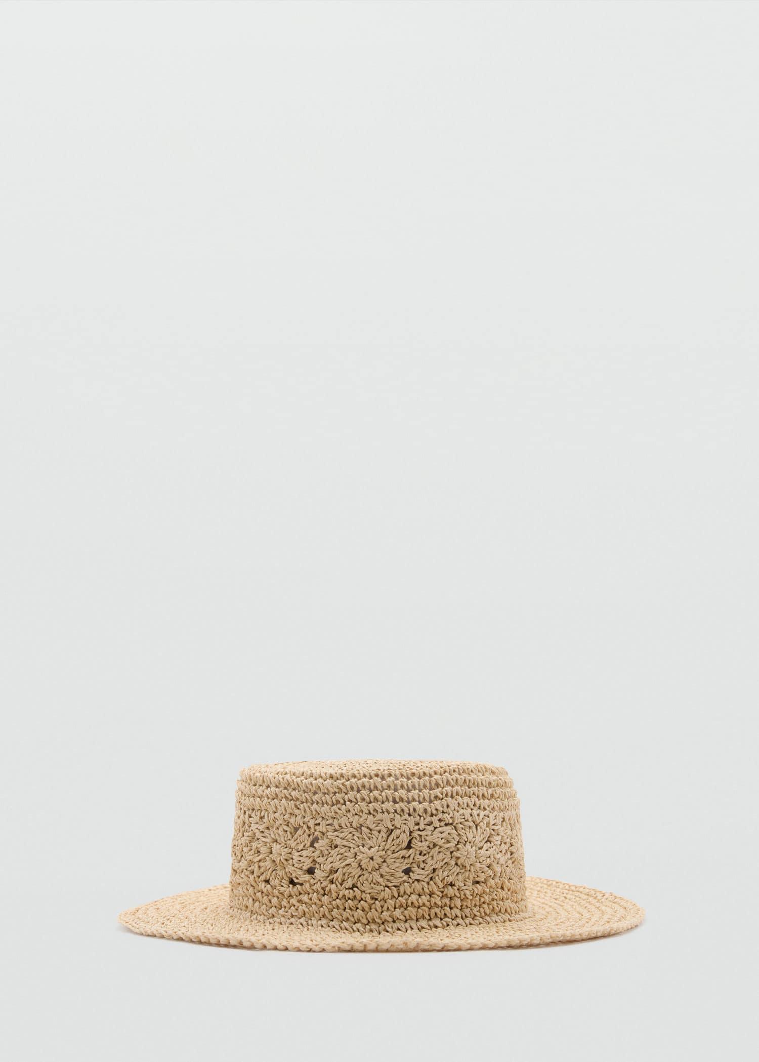 MANGO Natural Fibre Hat in Ecru | endource