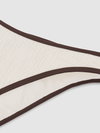 REISS Johannah Fixed-Side High-Leg Bikini Bottoms In Ivory/Chocolate ...