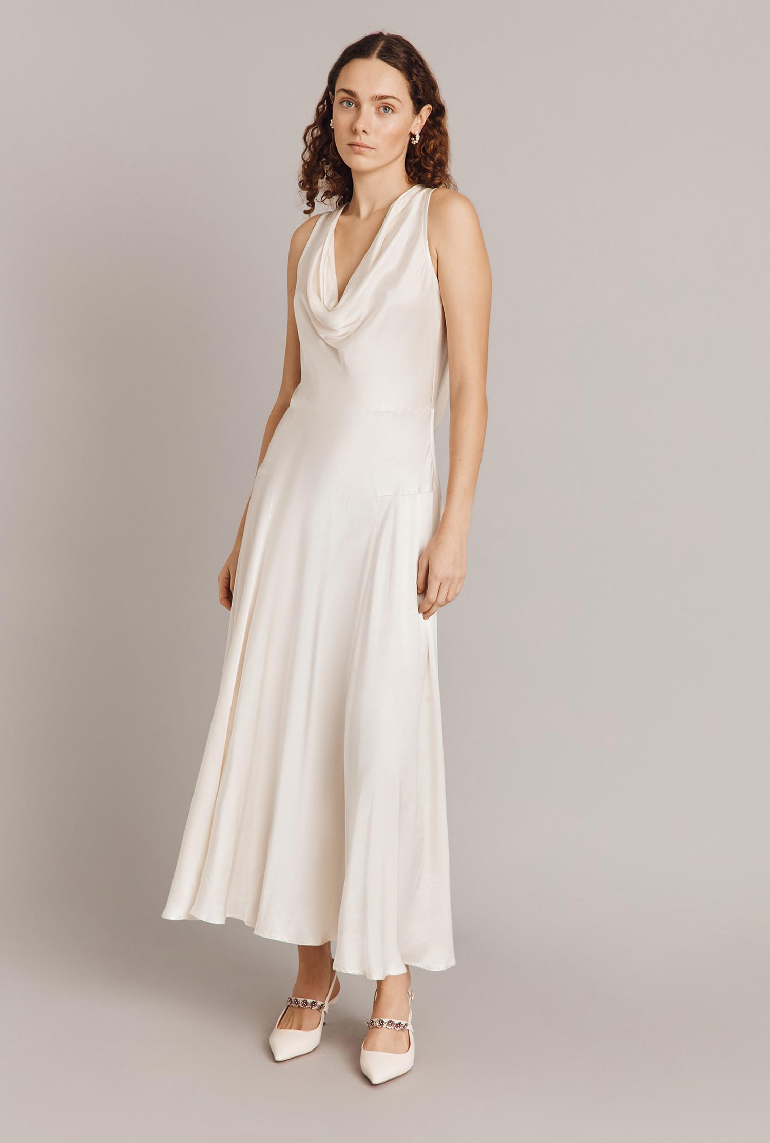 GHOST Evelyn Satin Maxi Dress | endource