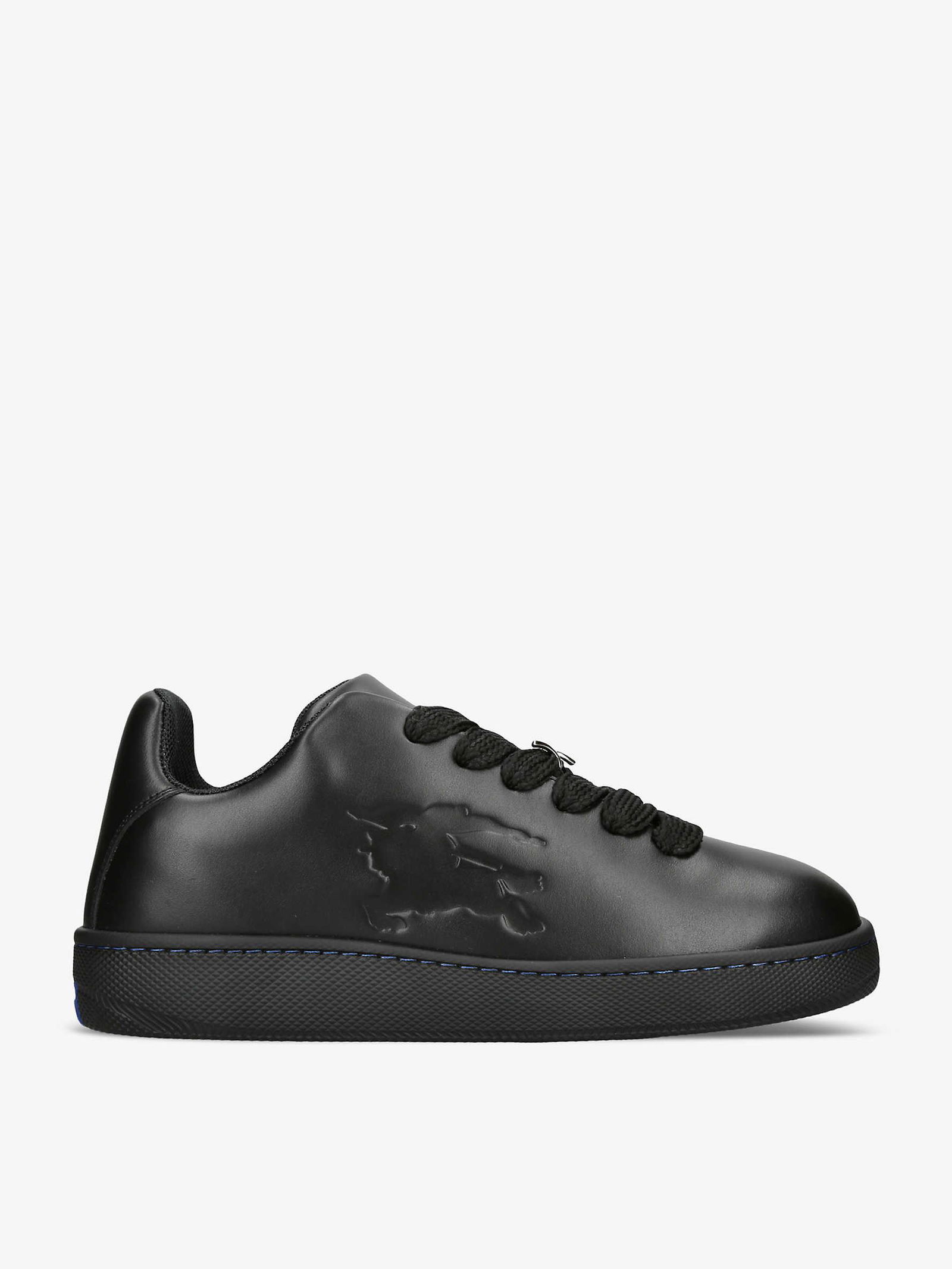 BURBERRY Barbed Wire-Embellished Leather Low-Top Trainers in BLACK ...