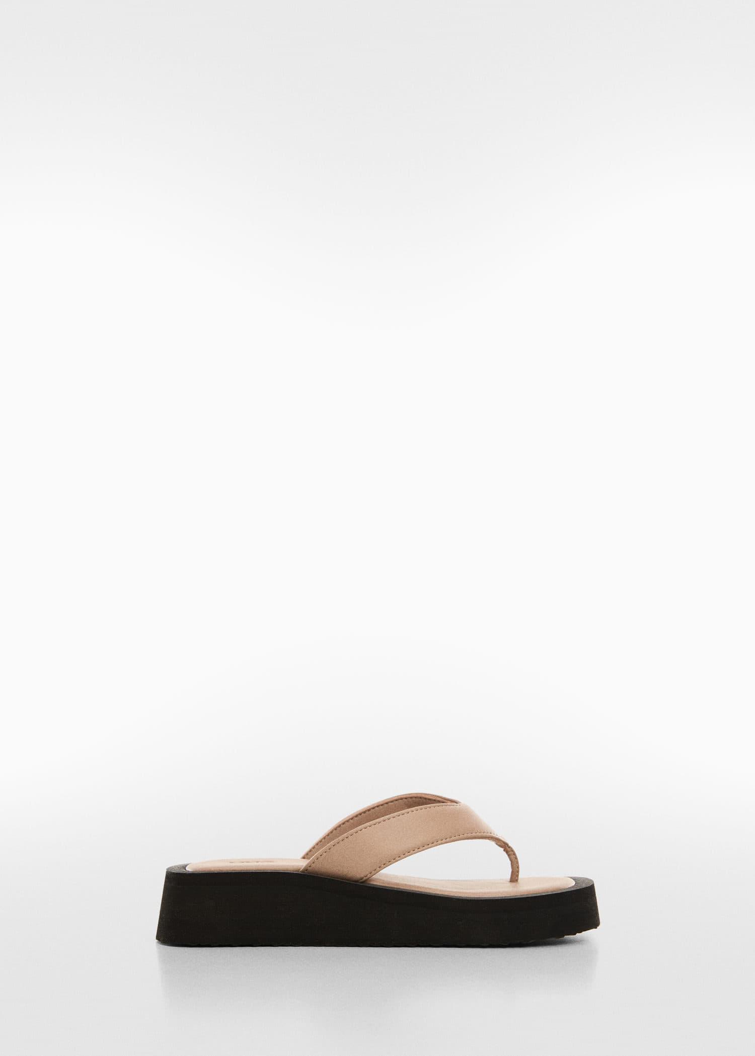 MANGO Platform Strap Sandals in Beige | Endource