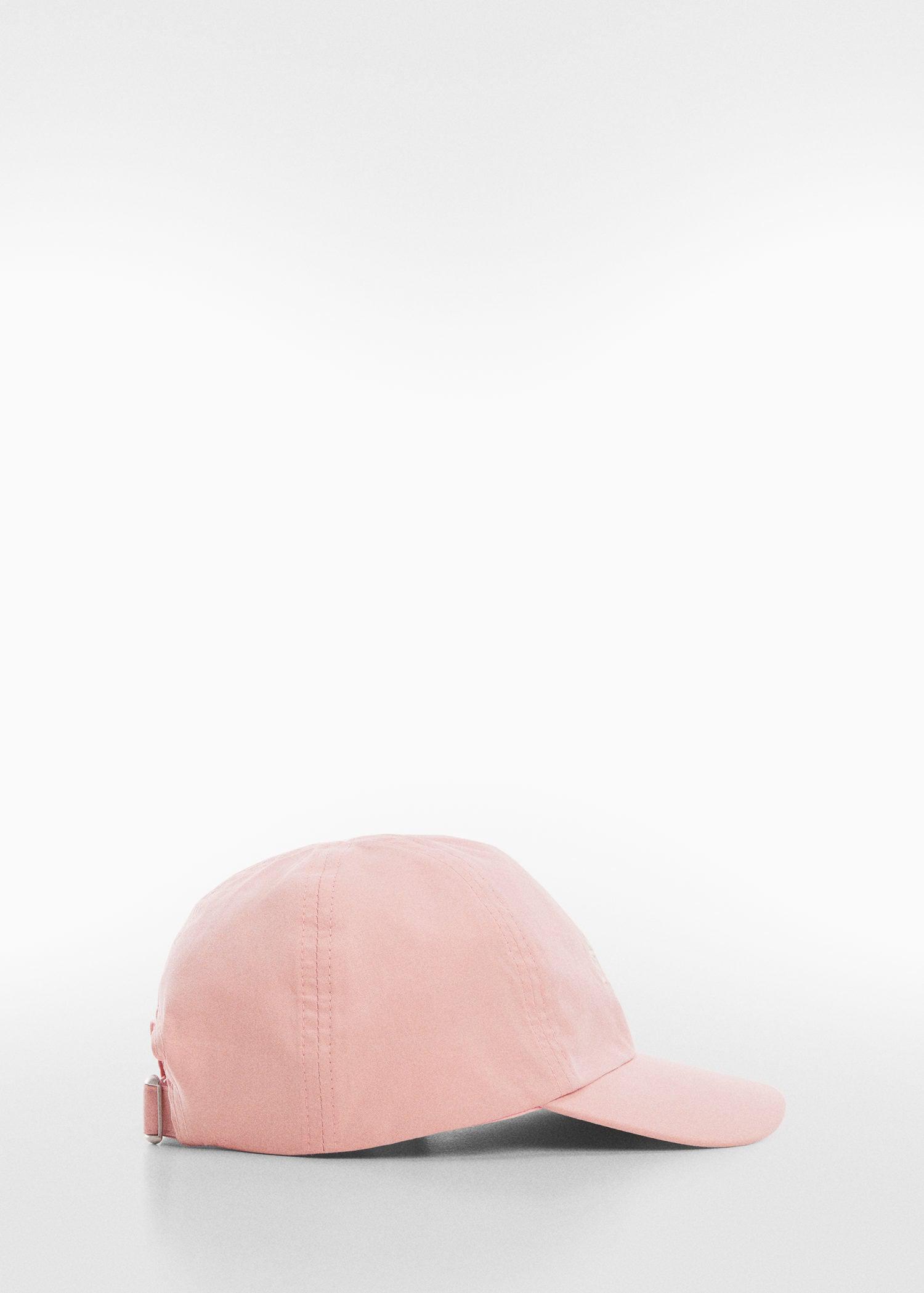 MANGO Cap With Embroidered Letter in Pale Pink | endource