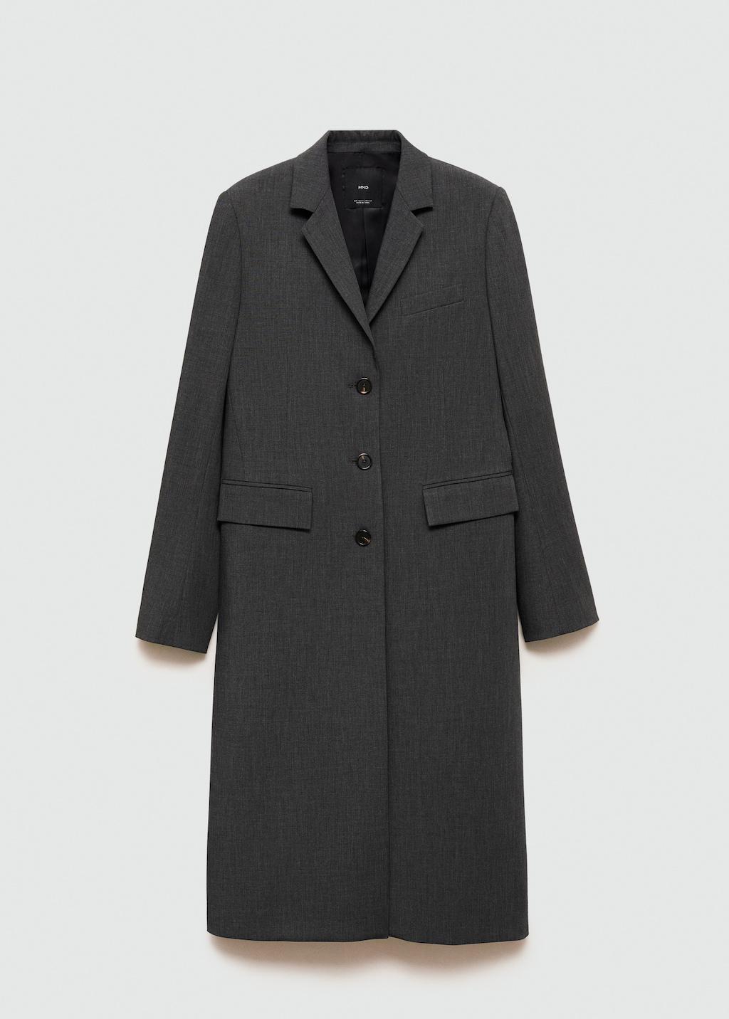 MANGO Long Straight-Fit Coat in Grey | endource