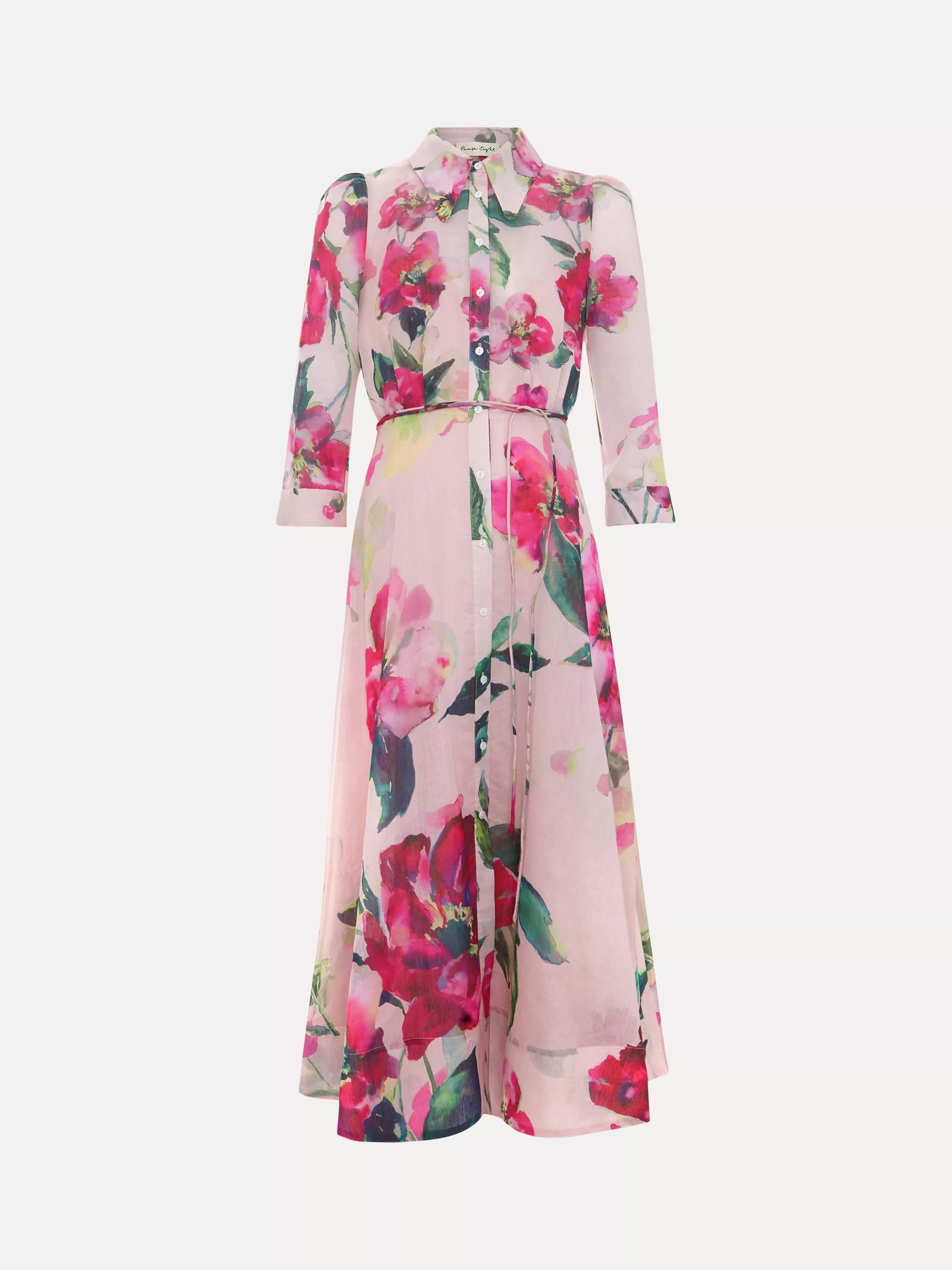 PHASE EIGHT Anabella Floral Shirt Dress in Pale Pink/Multi | endource