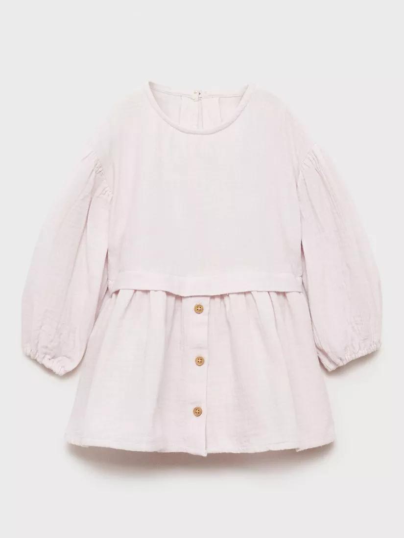 MANGO Lila Cotton Dress in Pastel Purple | endource