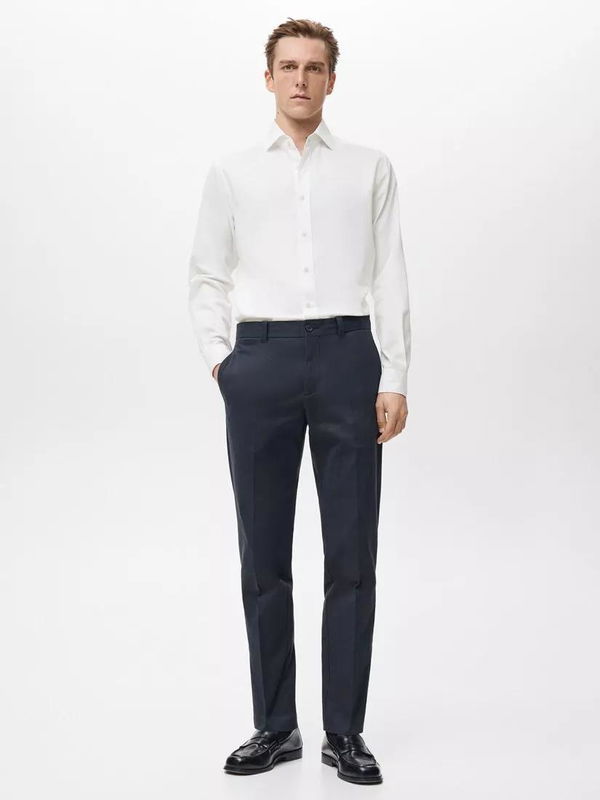 MANGO Zeus Cotton Long Sleeve Shirt, White | endource