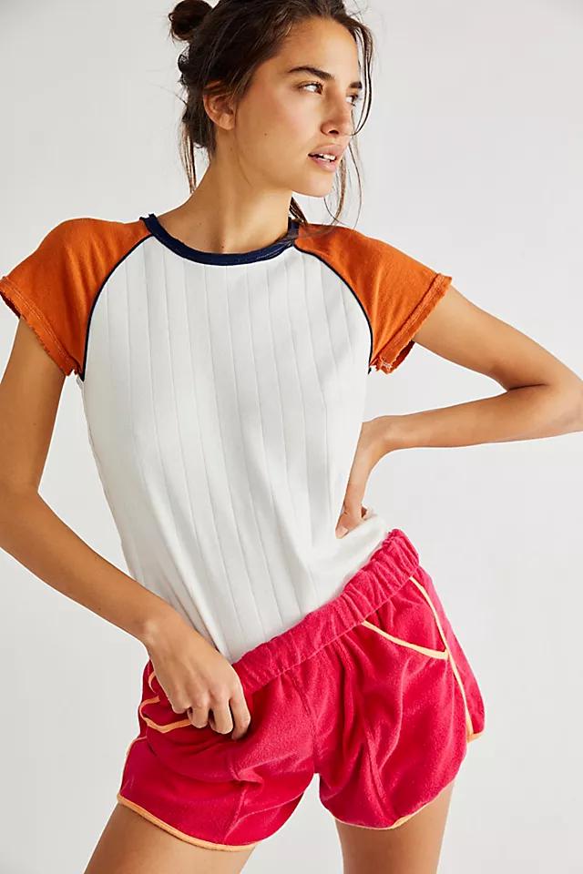 FREE PEOPLE At First Sight Solid Terry Shorts in Pink Spark | endource