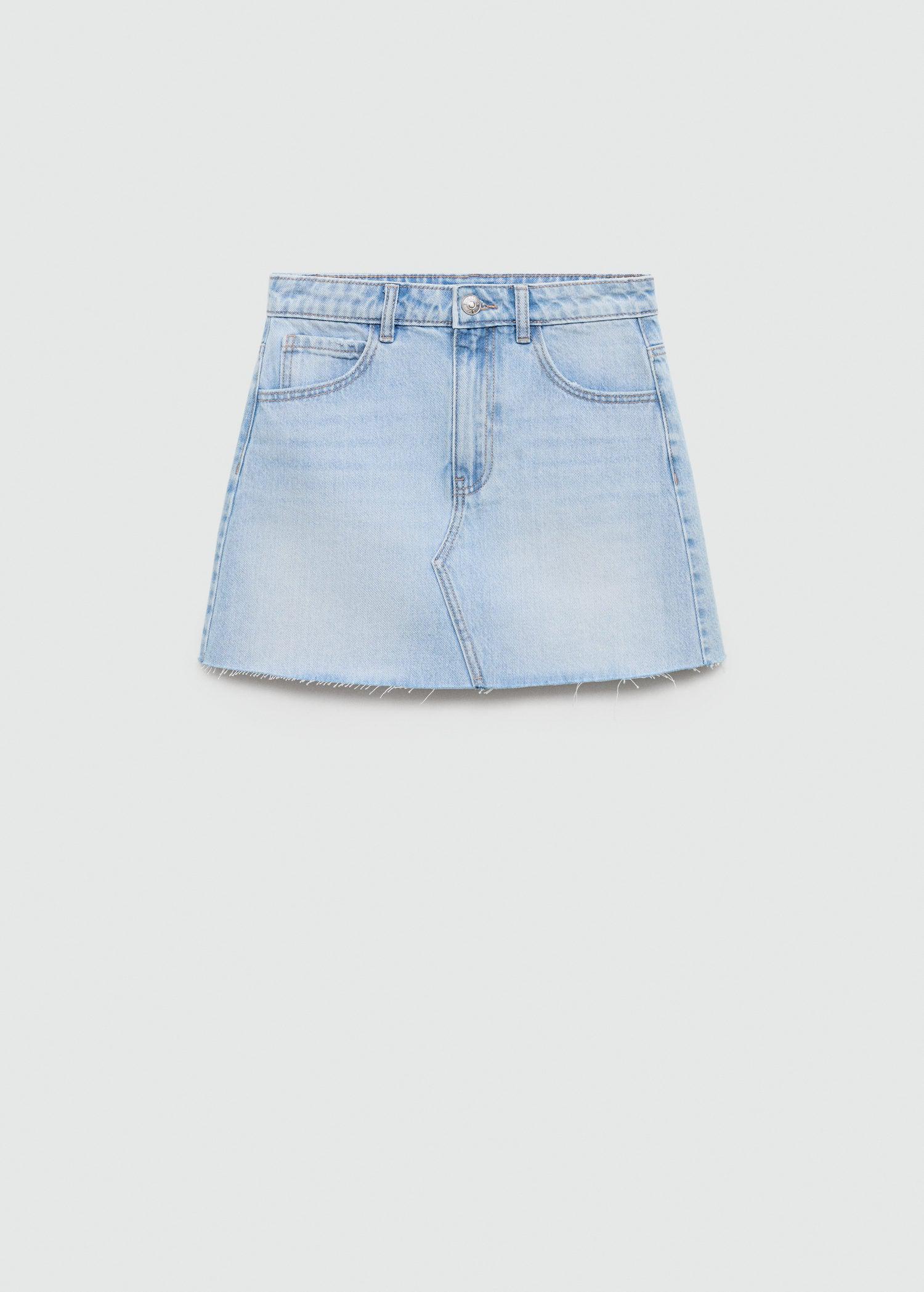 Mango Denim Mini Skirt In Light Blue Endource