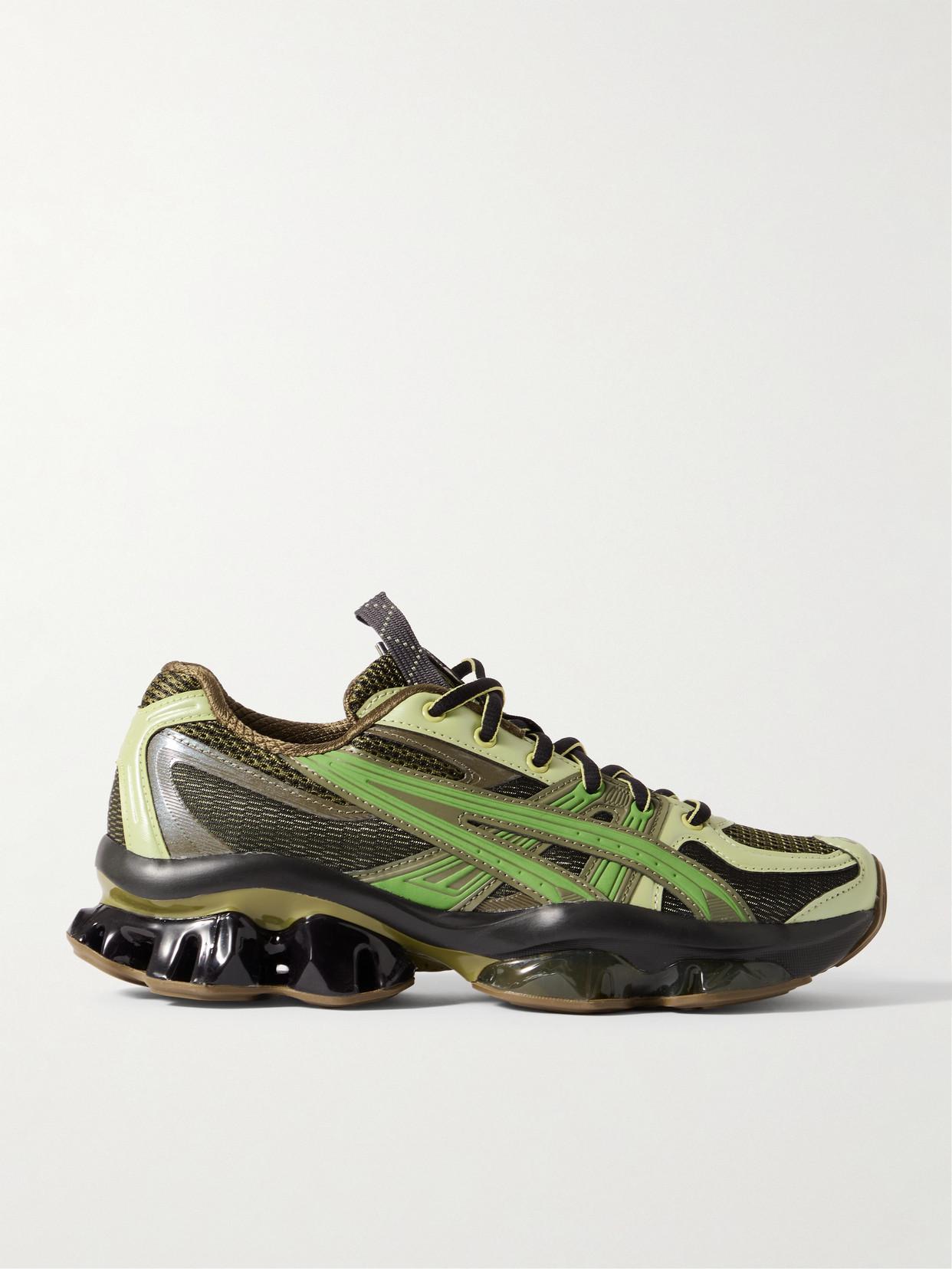 ASICS Gel-Quantum Kinetic Faux Leather-Trimmed Mesh Sneakers in Green ...