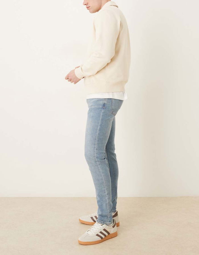MANGO Jude Cotton Rich Slim Jean In Light Blue | endource