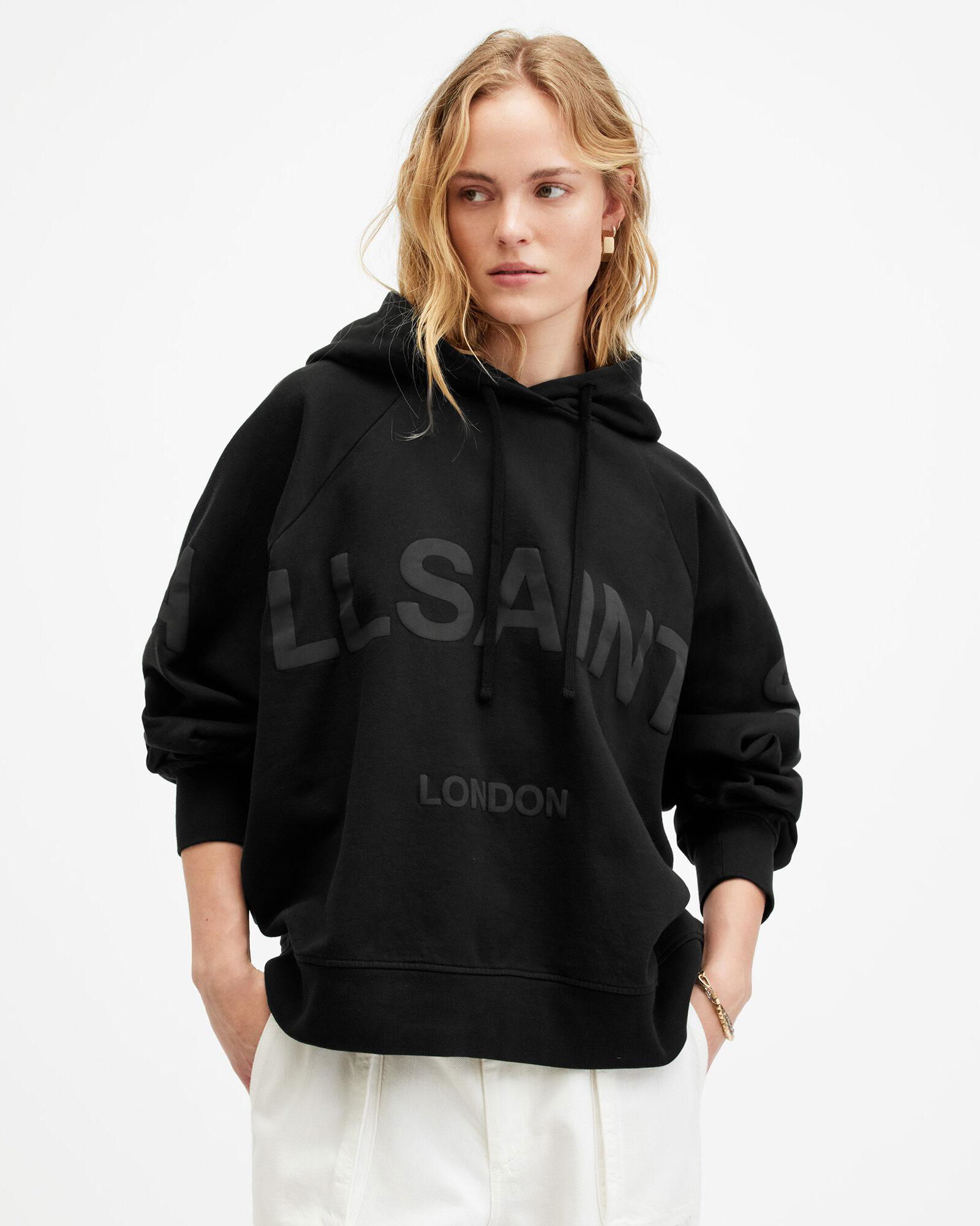 ALLSAINTS Talon Biggy Oversized Hoodie in Black | endource