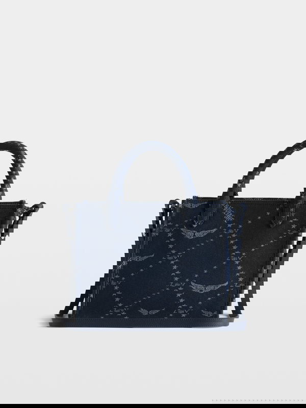 ZADIG & VOLTAIRE Angel Tote XS Monogram Denim Bag | endource