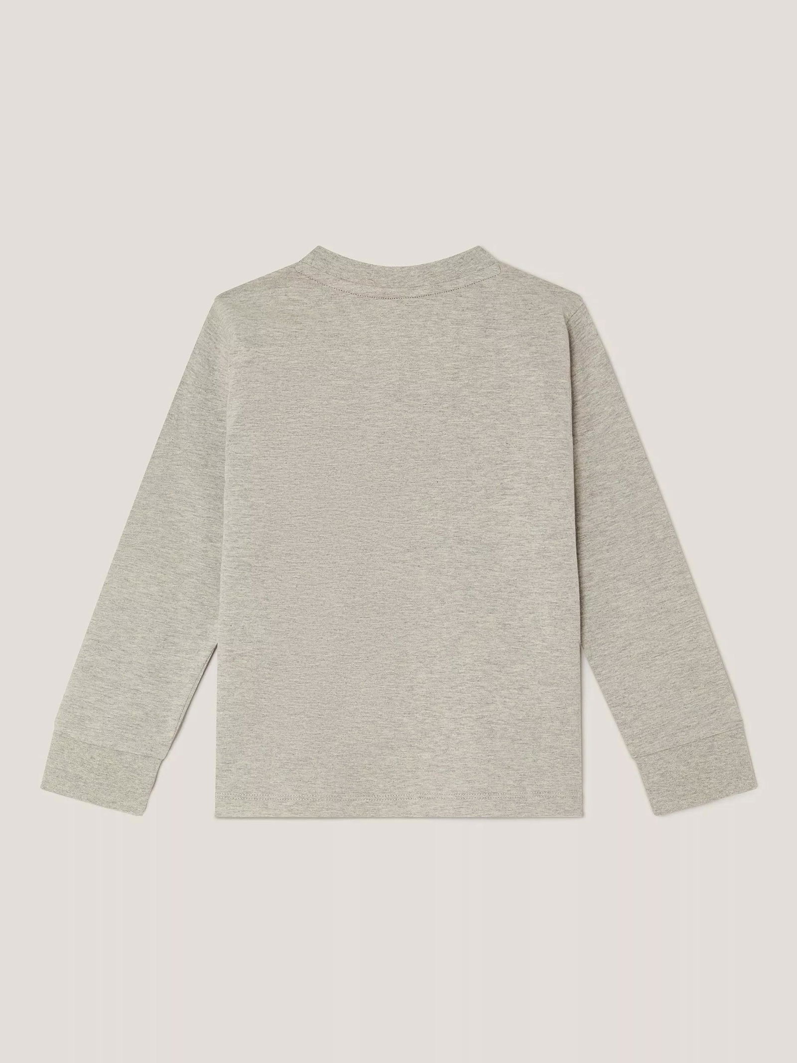Monsoon Monsson Kids' Cotton Long Sleeved Varisty Dinosaur Top, Grey ...