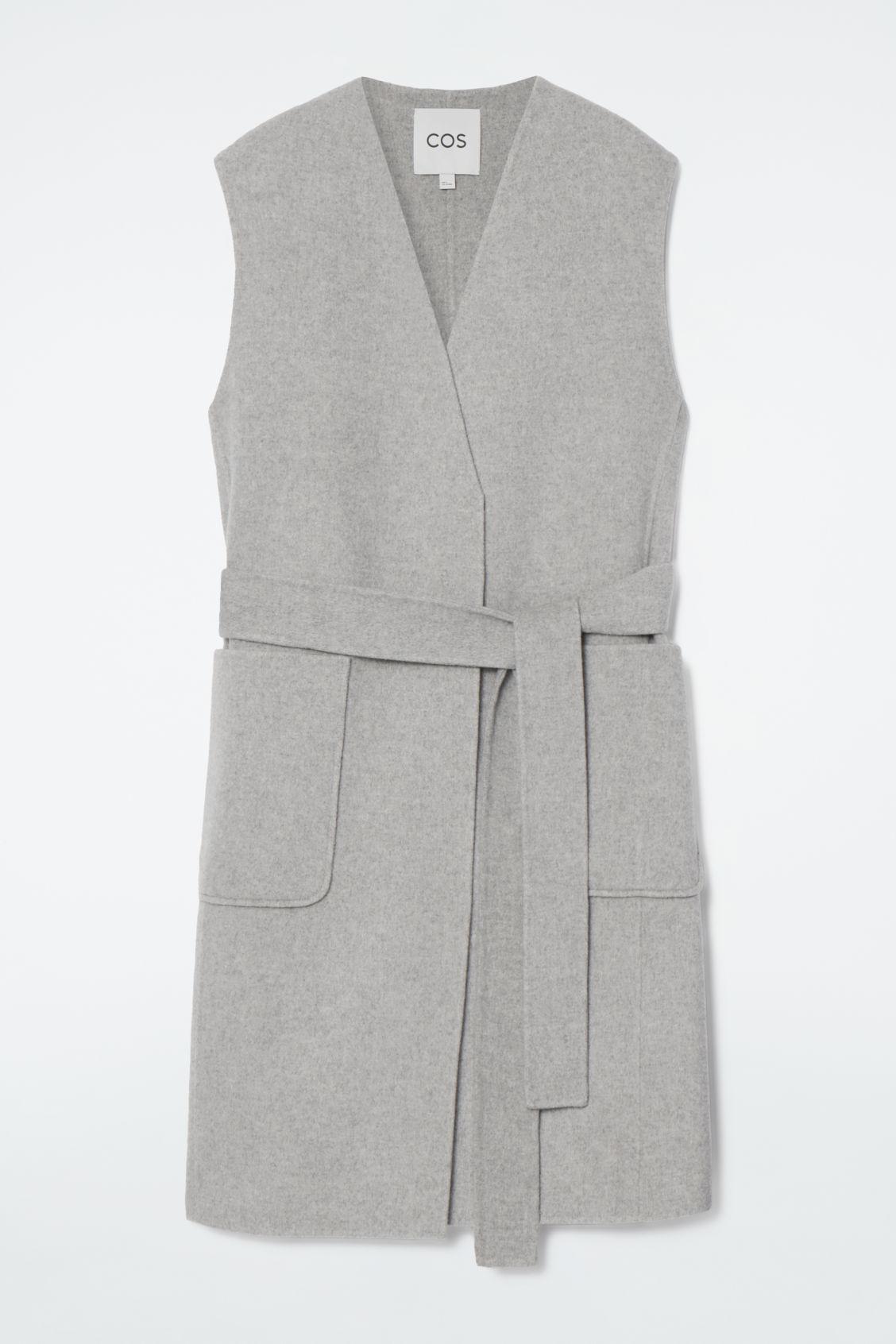 COS Longline Double-Faced Wool Waistcoat in GREY | endource