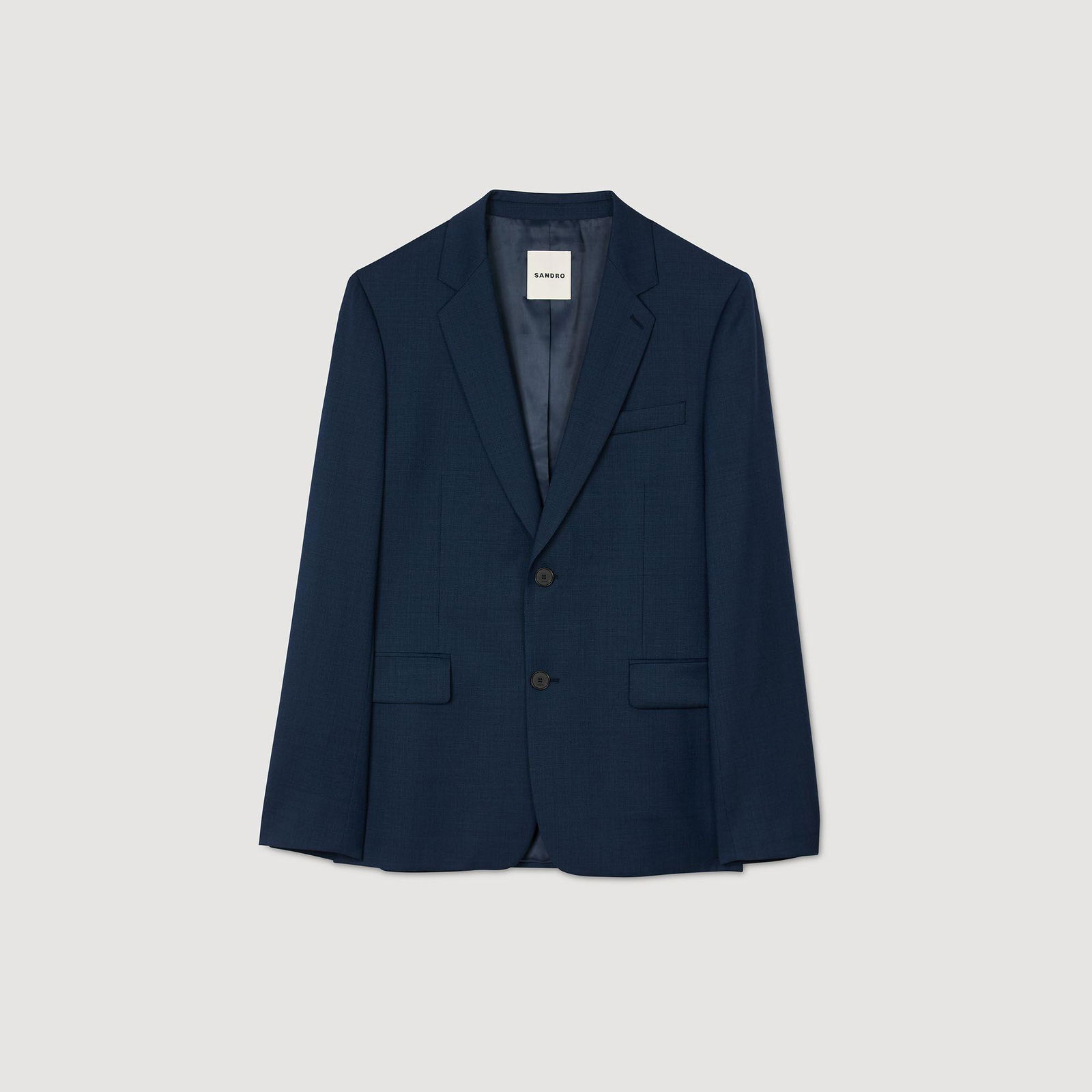 SANDRO Wool Suit Jacket in Royal Blue | endource