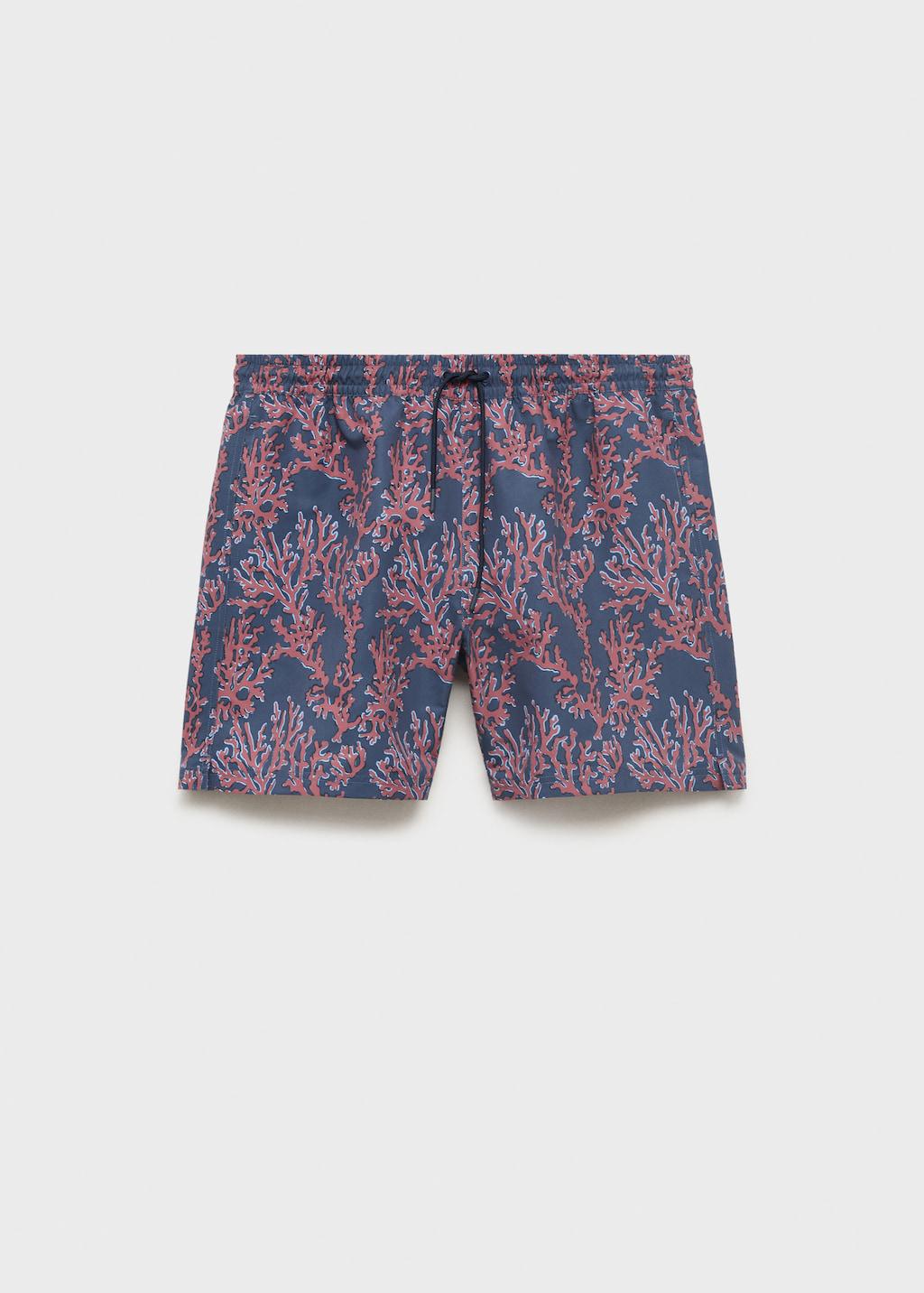 MANGO Swimsuit With Coral Print in Coral Red | endource