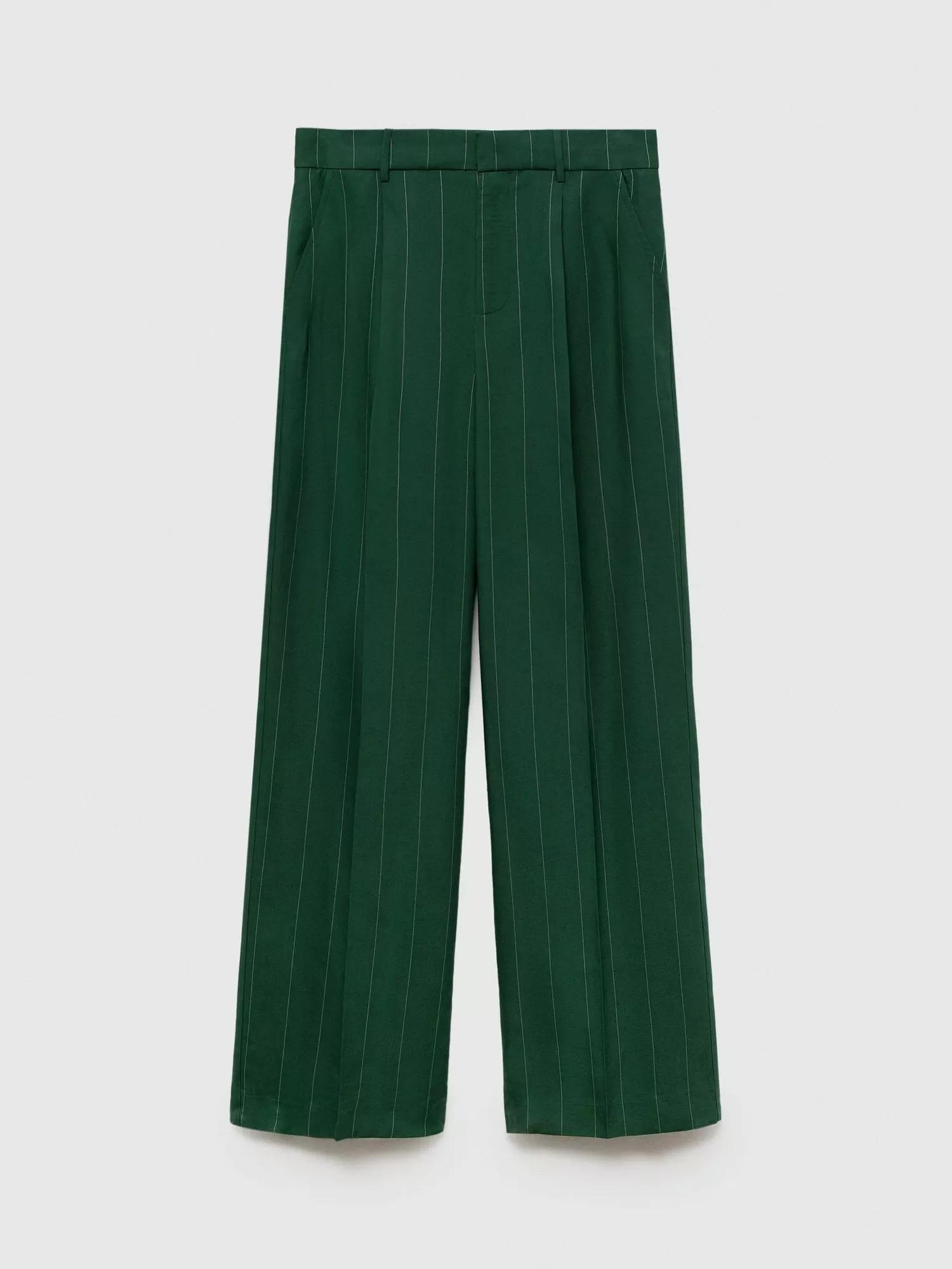 MANGO Boing Wide Leg Pinstripe Trousers | endource