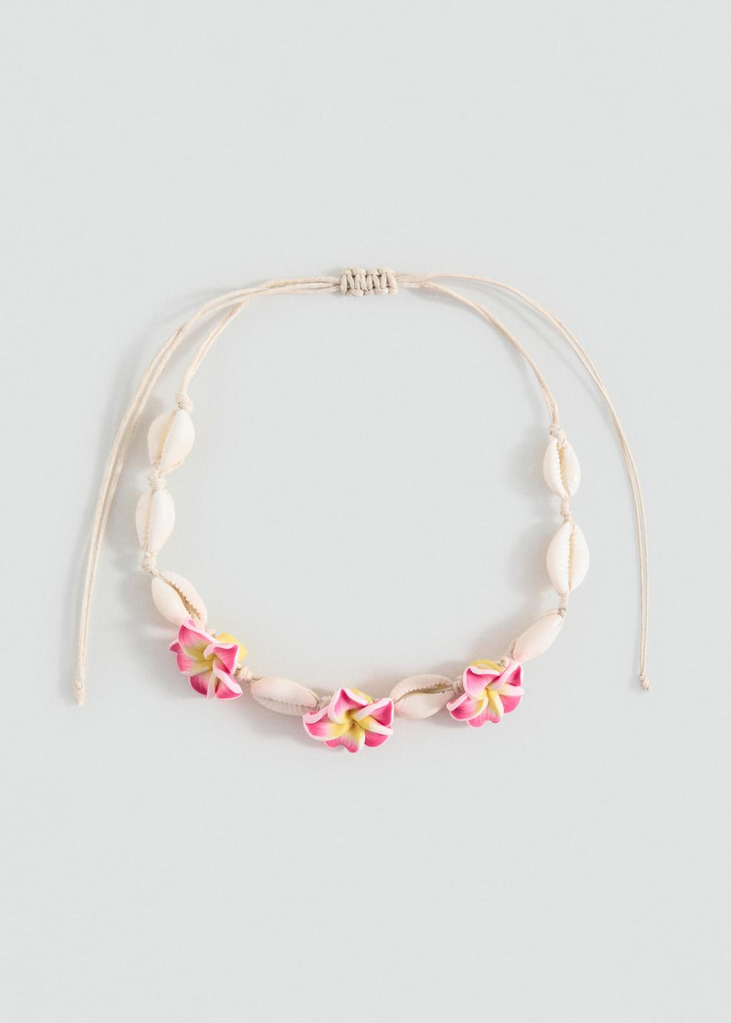 MANGO Shell Choker Necklace in Pink | endource