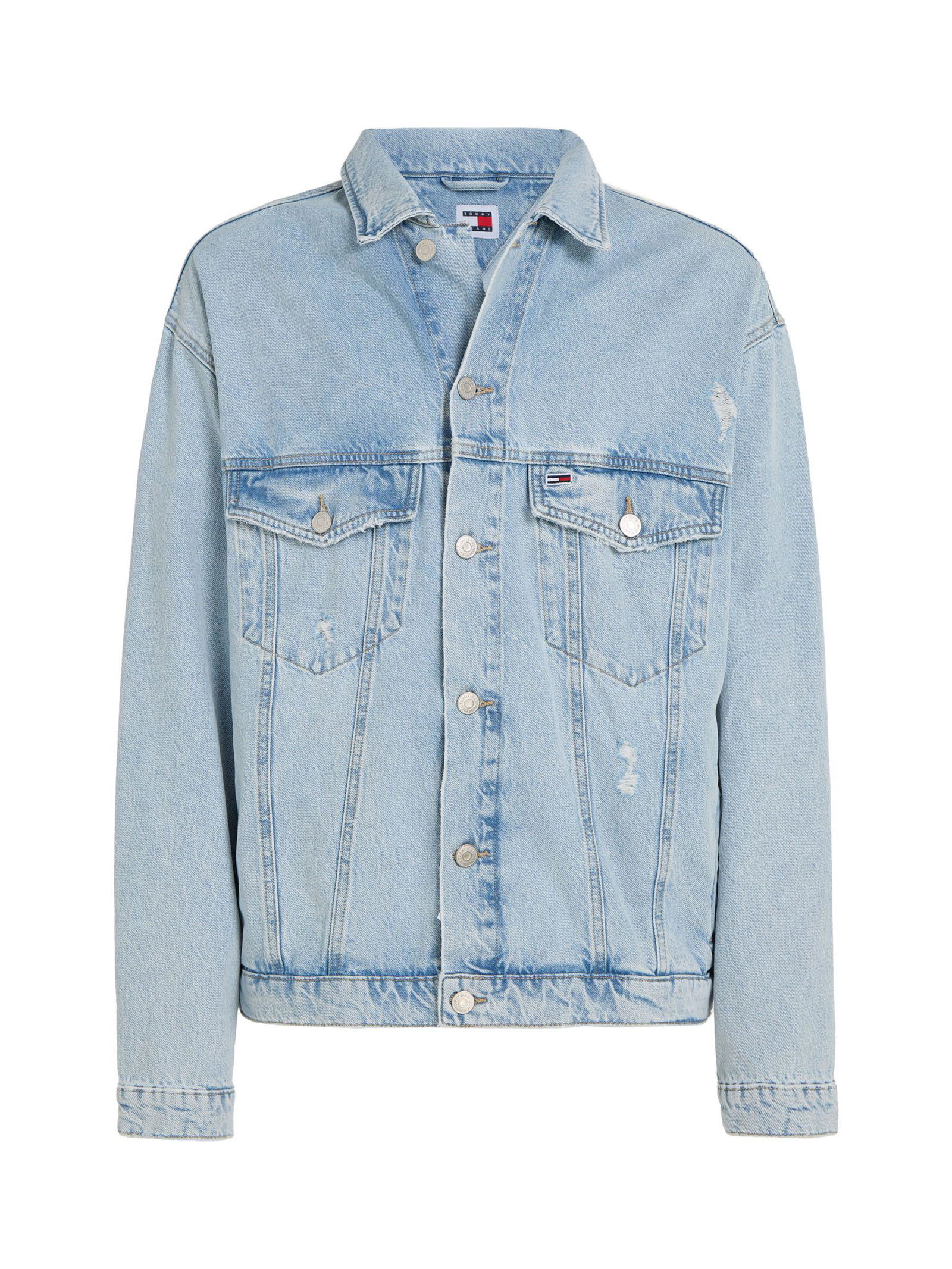 TOMMY HILFIGER Aiden Oversized Denim Trucker Jacket in Denim Light ...